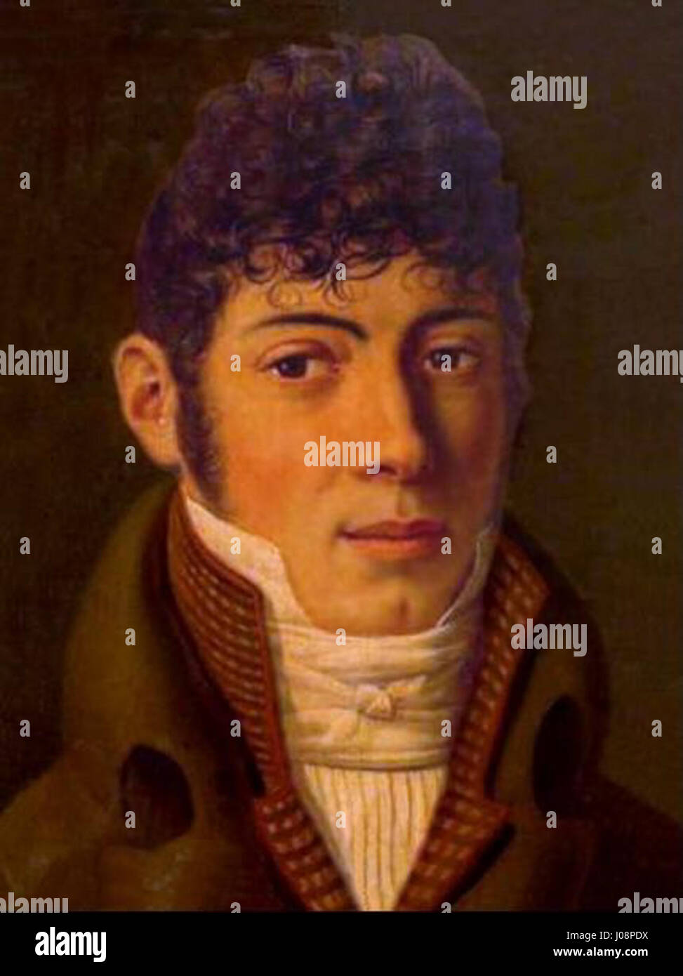 This 19th-century French painting depicts General Girard, showcasing ...