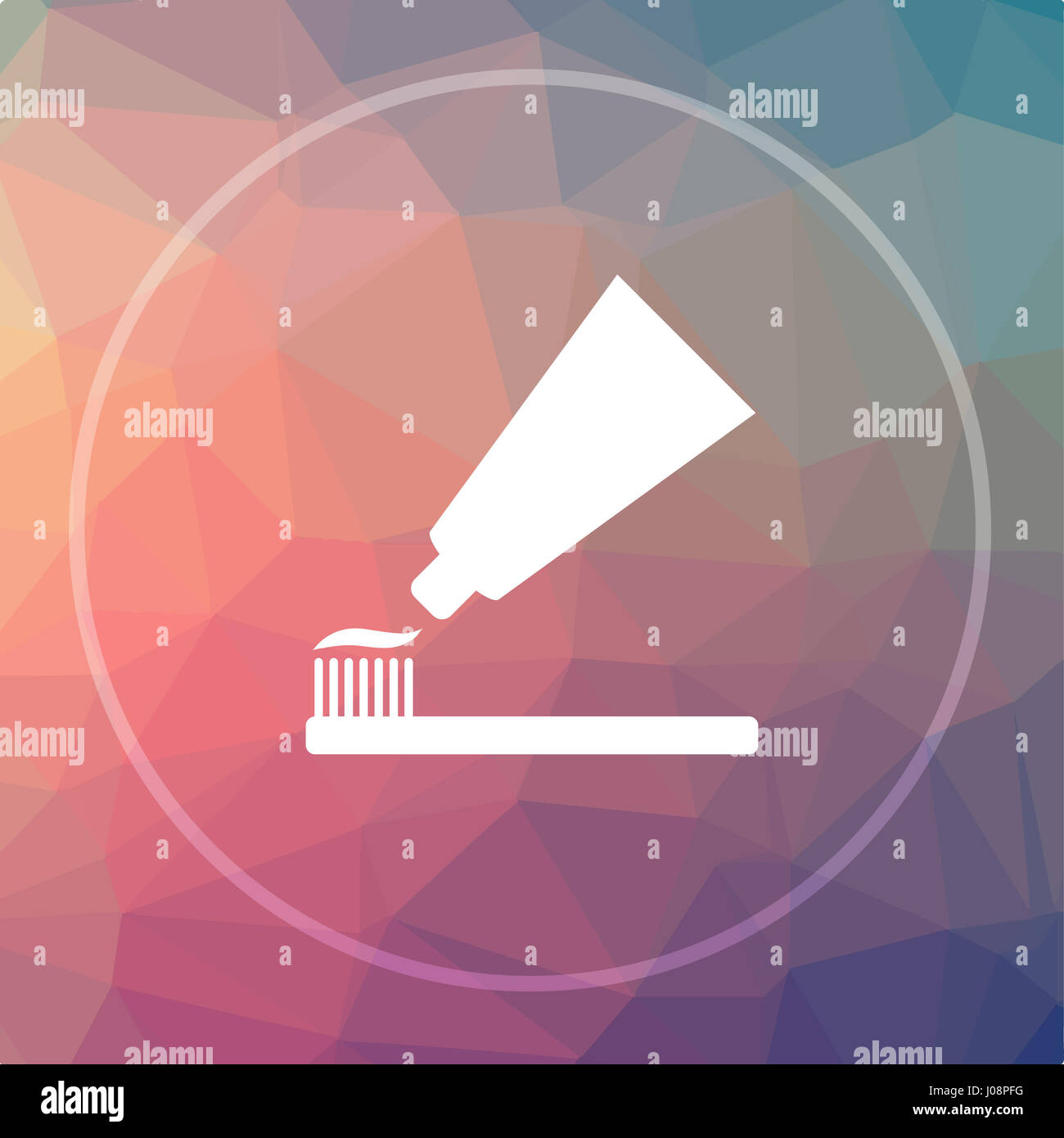 Tooth paste and brush icon. Tooth paste and brush website button on low ...