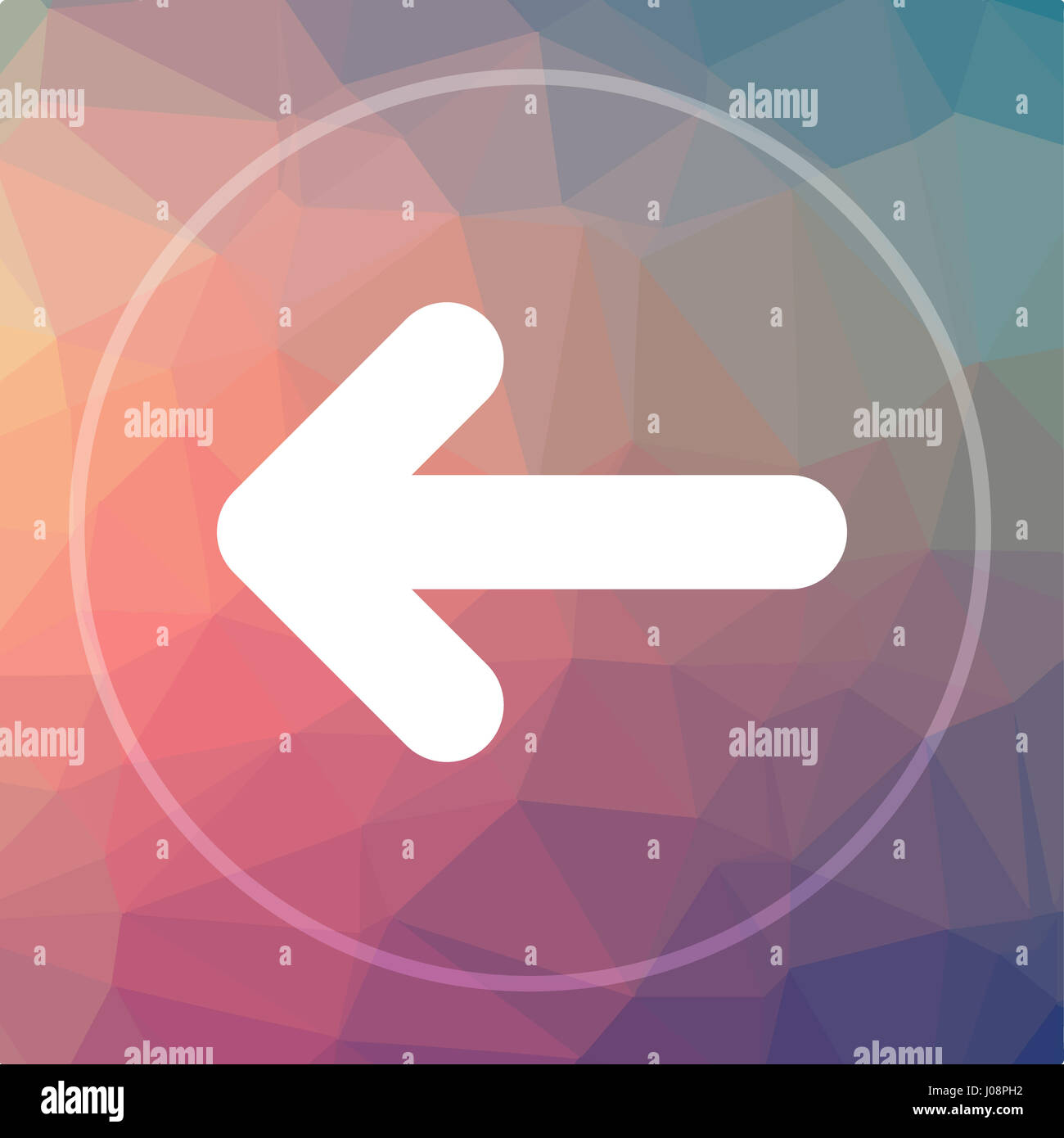 Left arrow icon. Left arrow website button on low poly background Stock ...