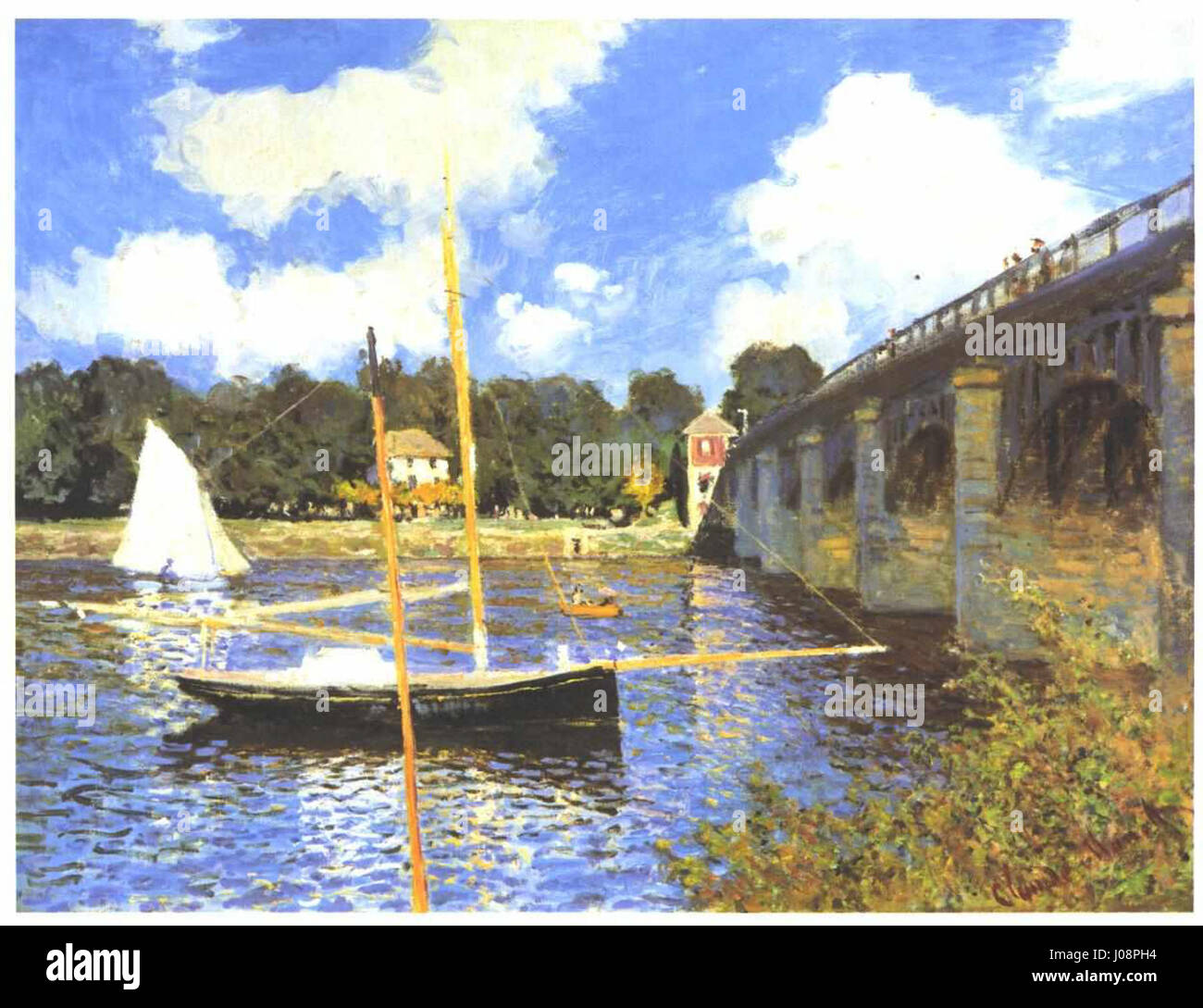 Claude Monet's 'Stragenbrücke in Argenteuil' depicts a serene view of ...