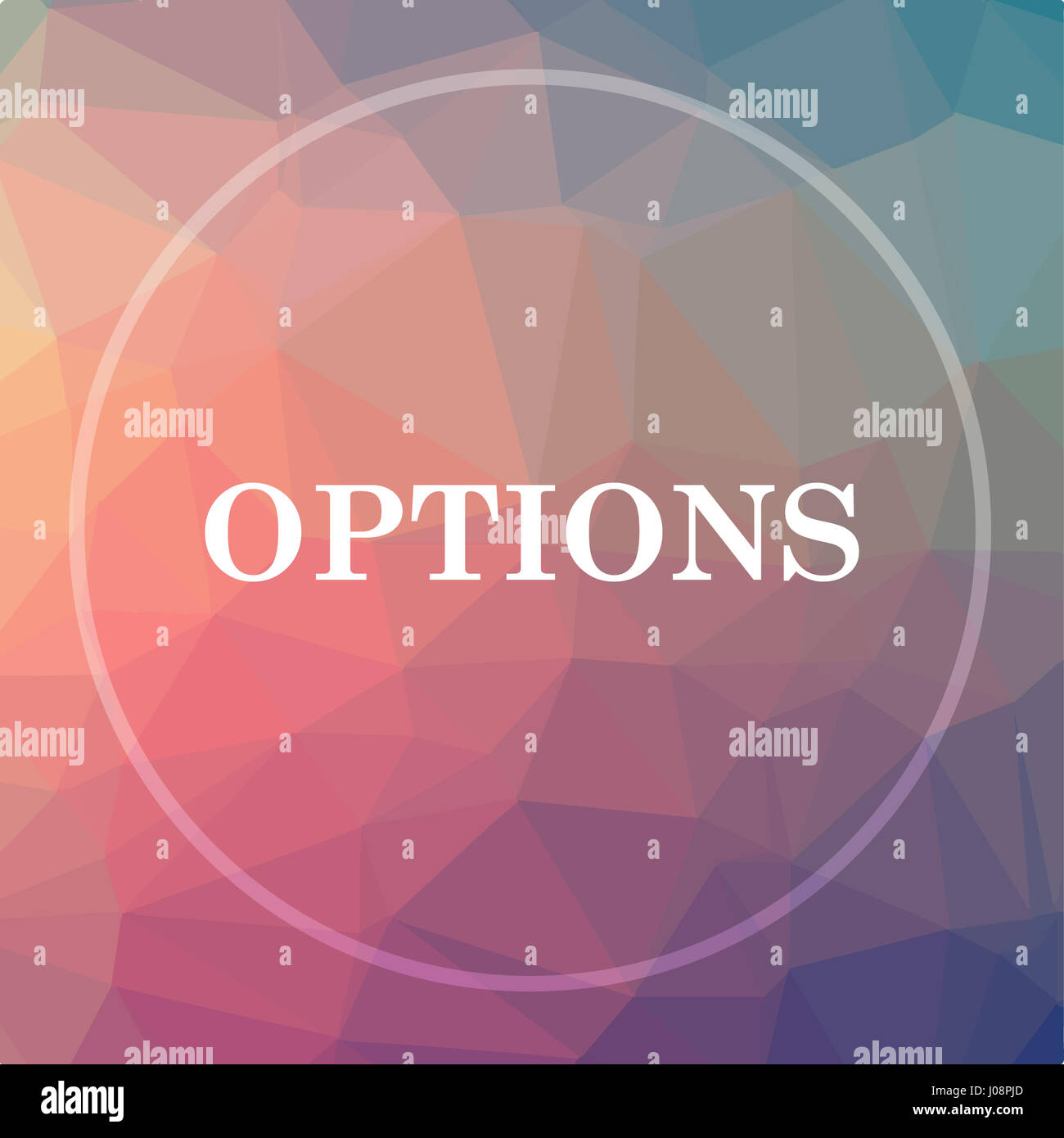 Options icon. Options website button on low poly background Stock Photo ...