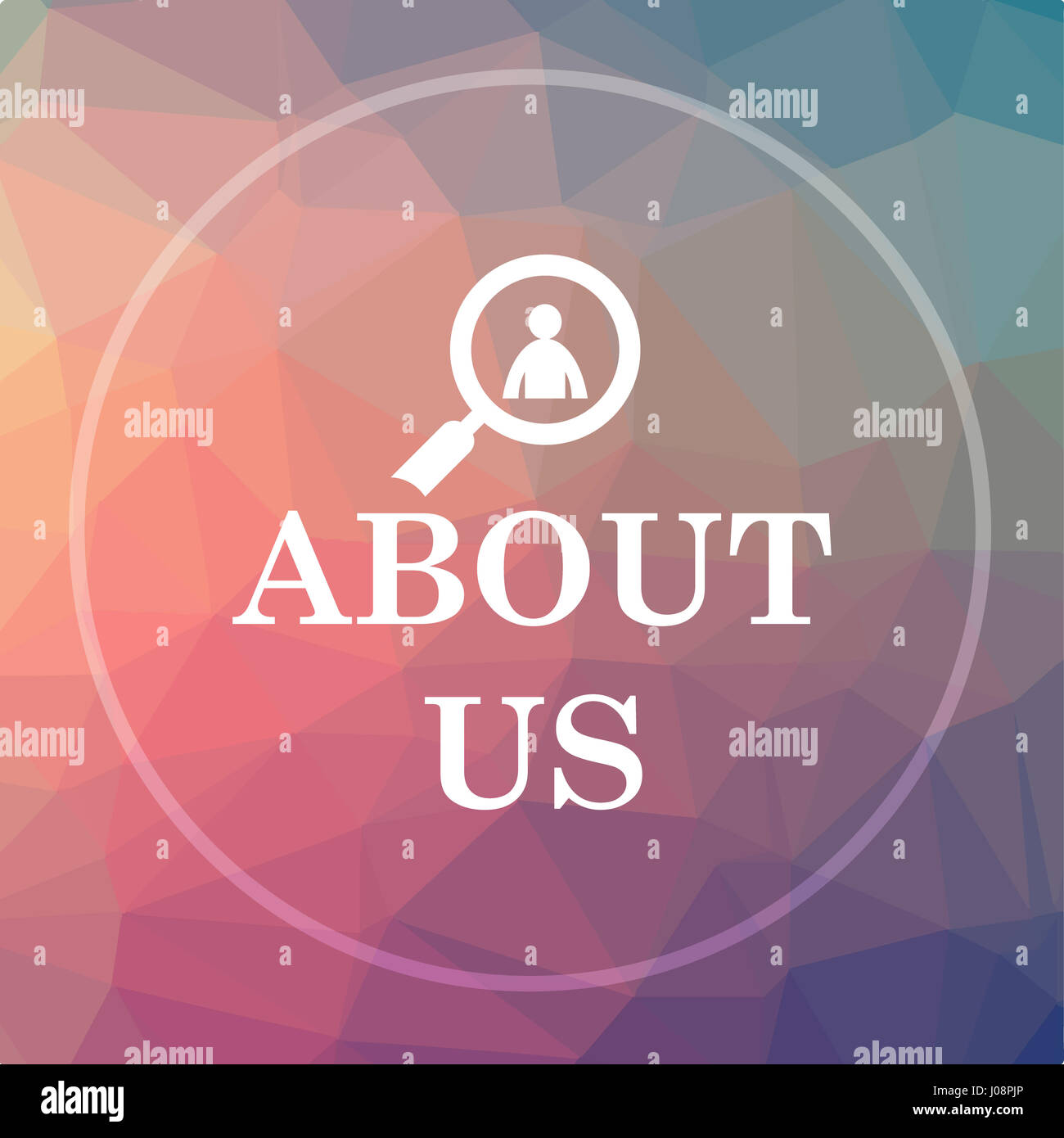 About us icon. About us website button on low poly background Stock ...