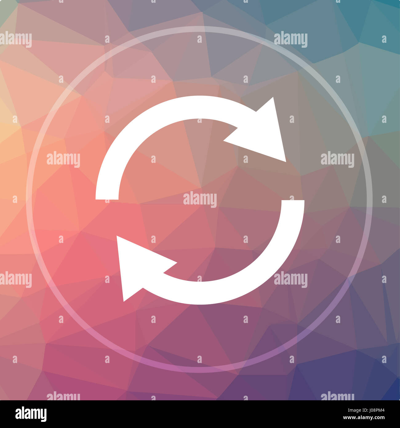 Reload two arrows icon. Reload two arrows website button on low poly ...