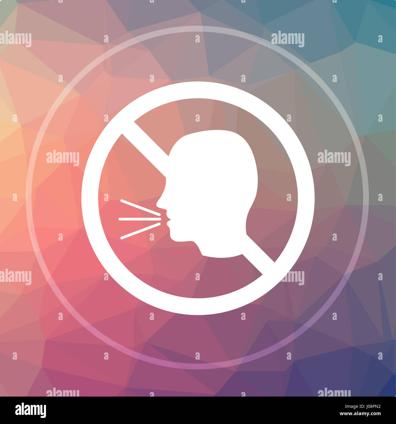 No talking icon. No talking website button on low poly background Stock ...