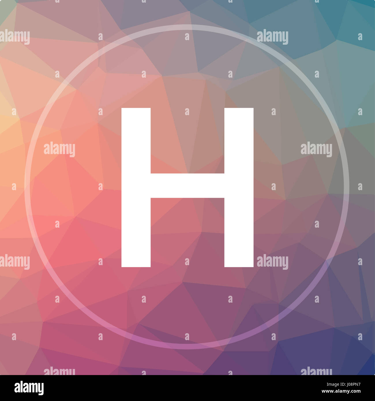 Hospital icon. Hospital website button on low poly background Stock ...