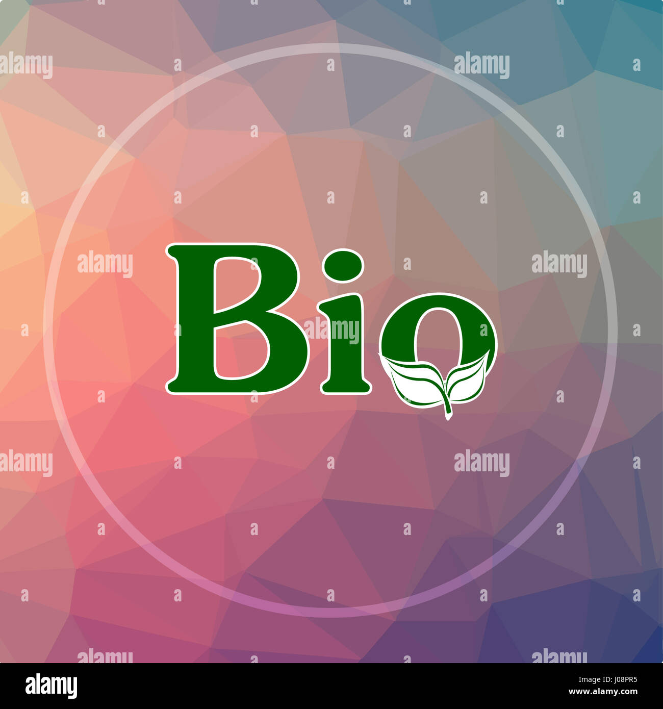 Bio icon. Bio website button on low poly background Stock Photo - Alamy