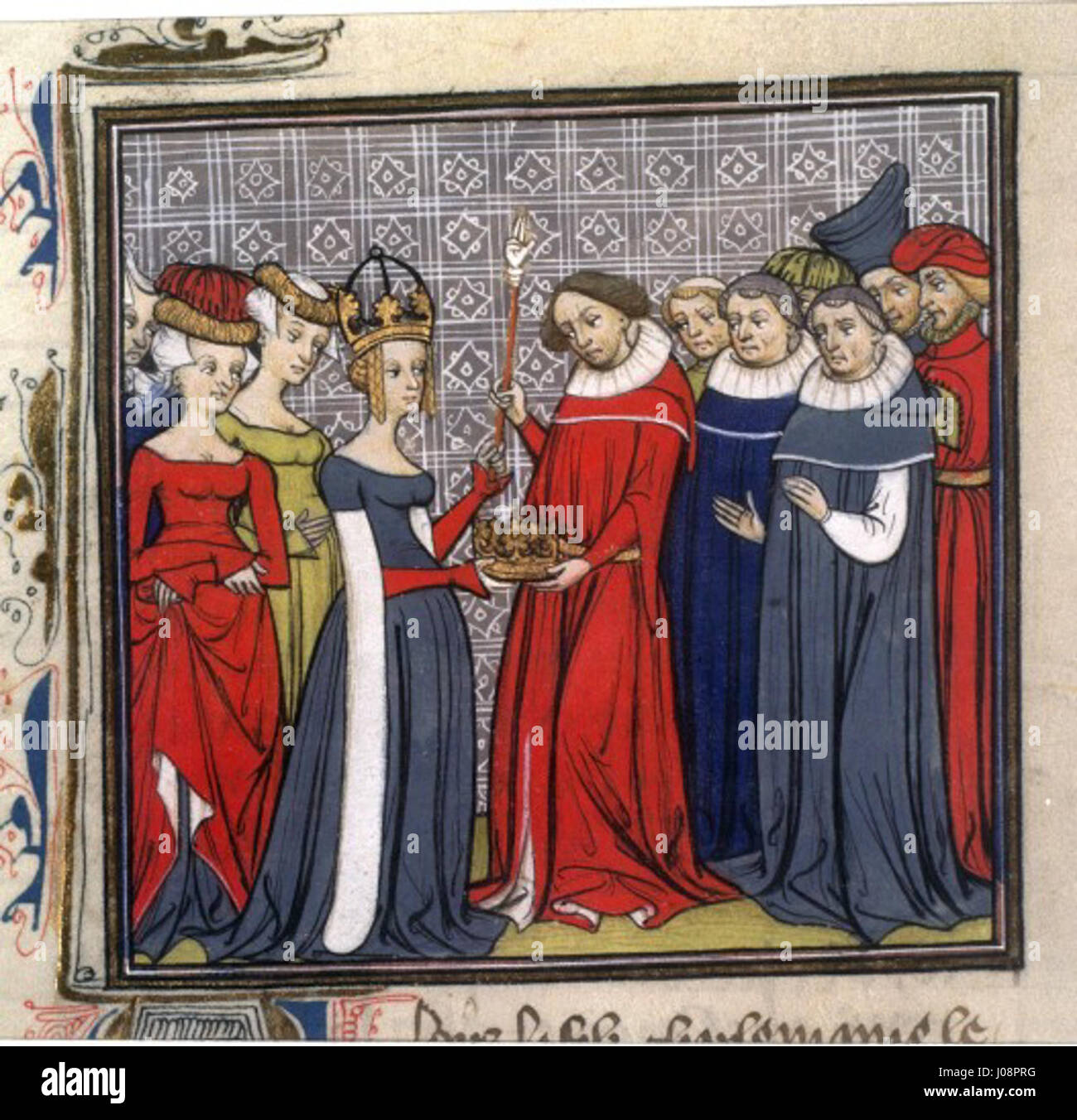 A painting of Louis II of Bavaria receiving the regalia, highlighting a ...