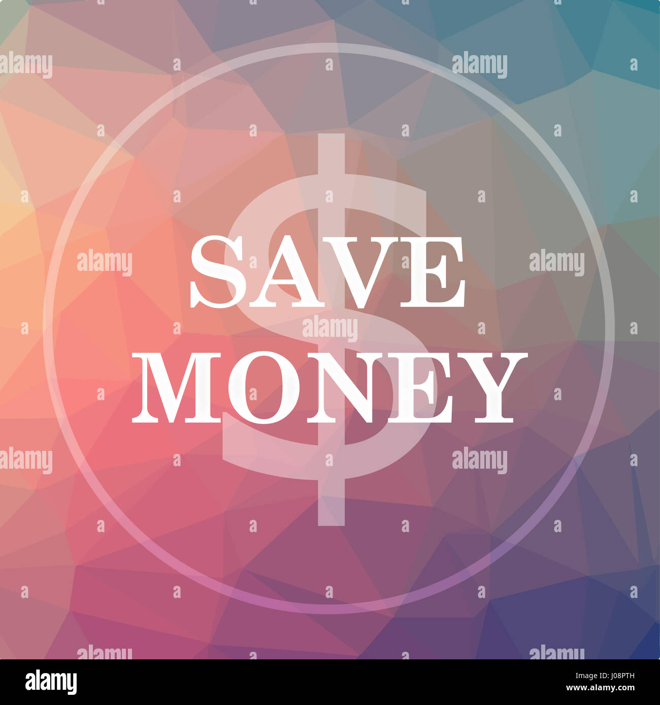 Save money icon. Save money website button on low poly background Stock ...