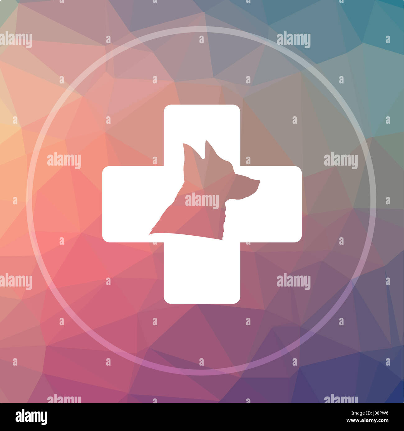 Veterinary icon. Veterinary website button on low poly background Stock ...