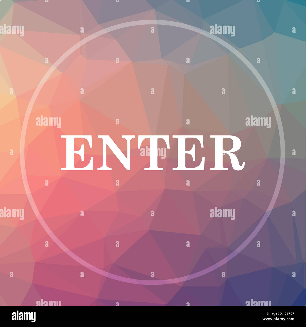 Enter icon. Enter website button on low poly background Stock Photo - Alamy