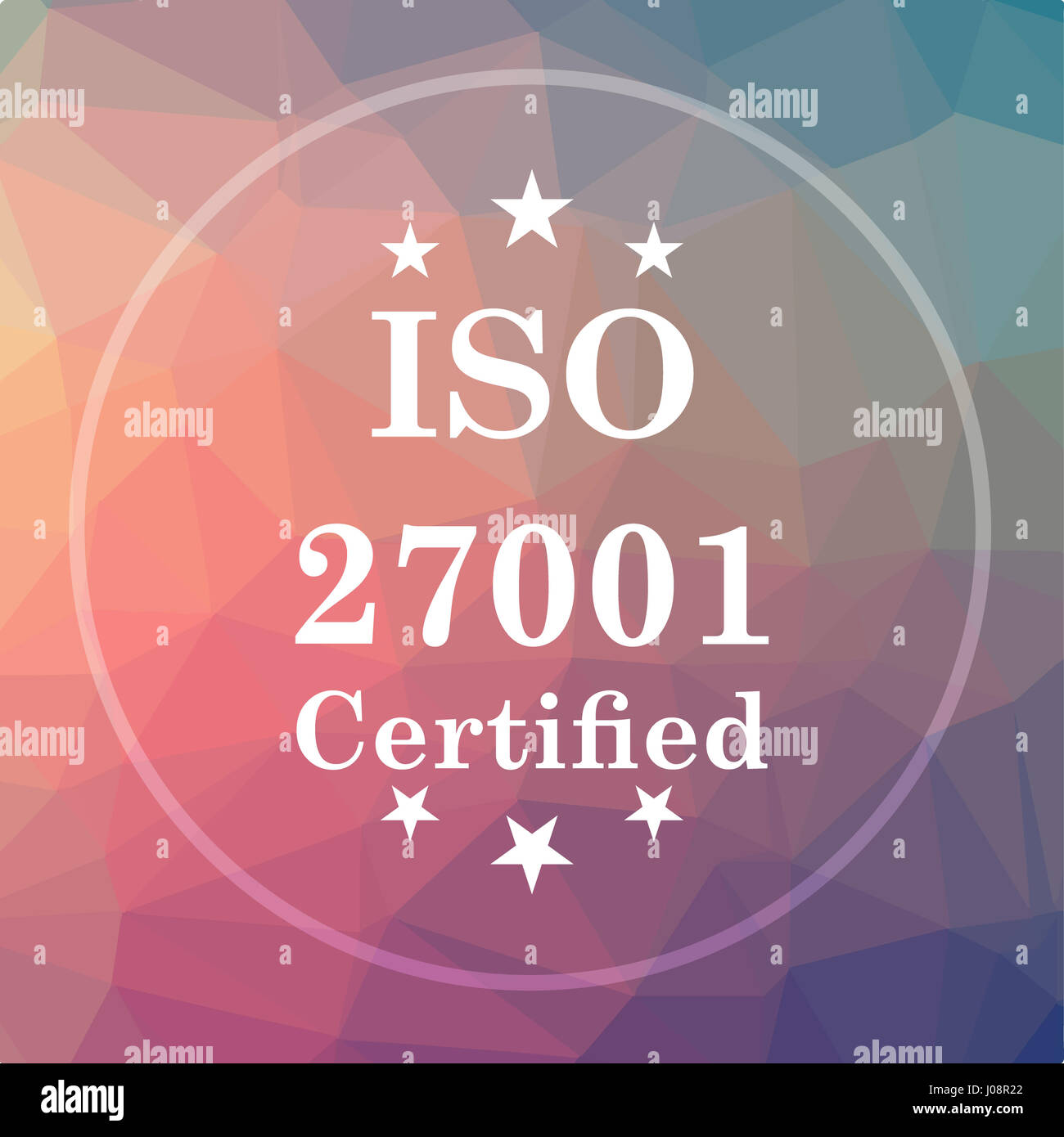 ISO 27001 icon. ISO 27001 website button on low poly background Stock ...