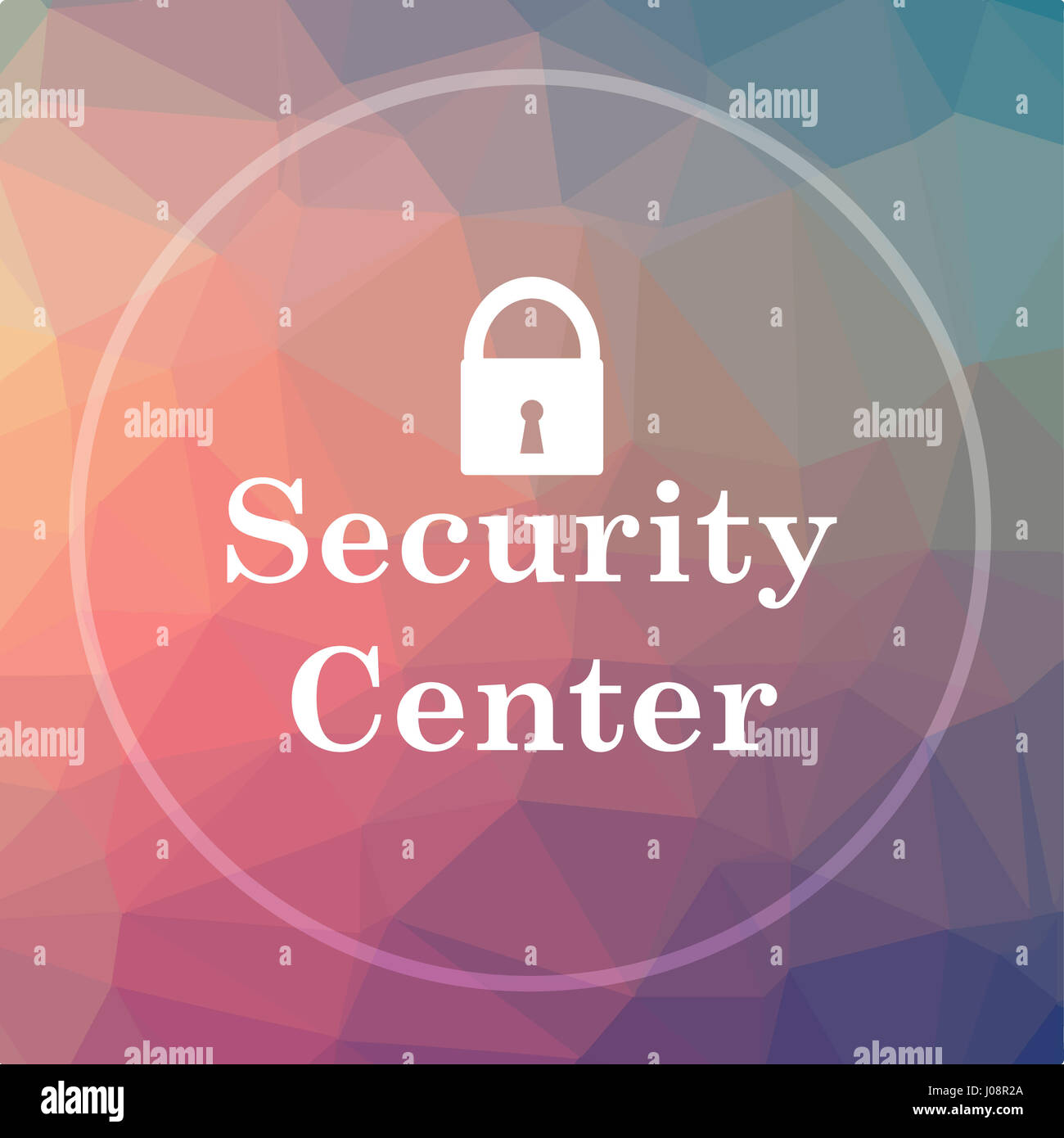 Security center icon. Security center website button on low poly ...