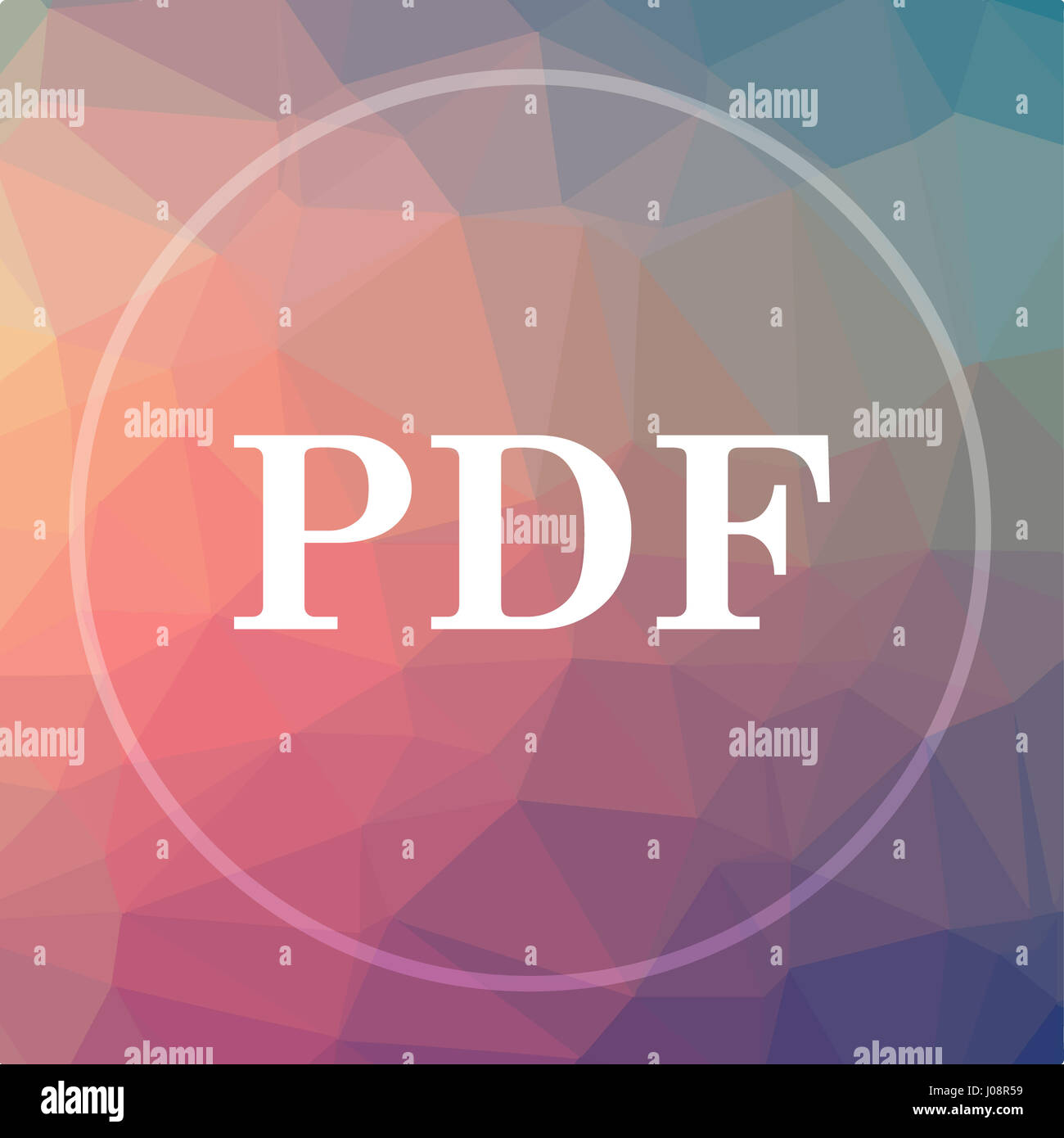 PDF icon. PDF website button on low poly background Stock Photo - Alamy