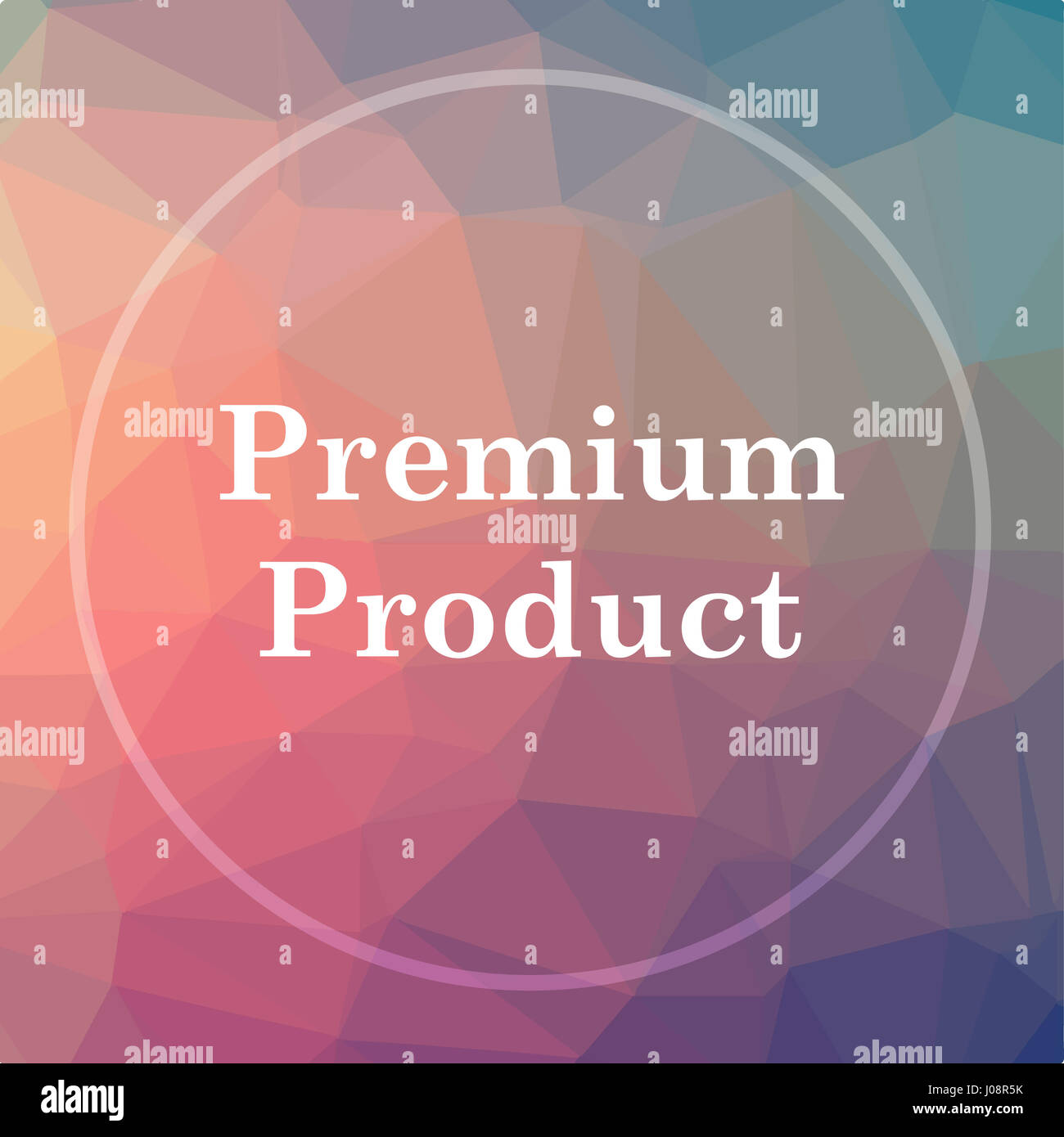 Premium product icon. Premium product website button on low poly ...