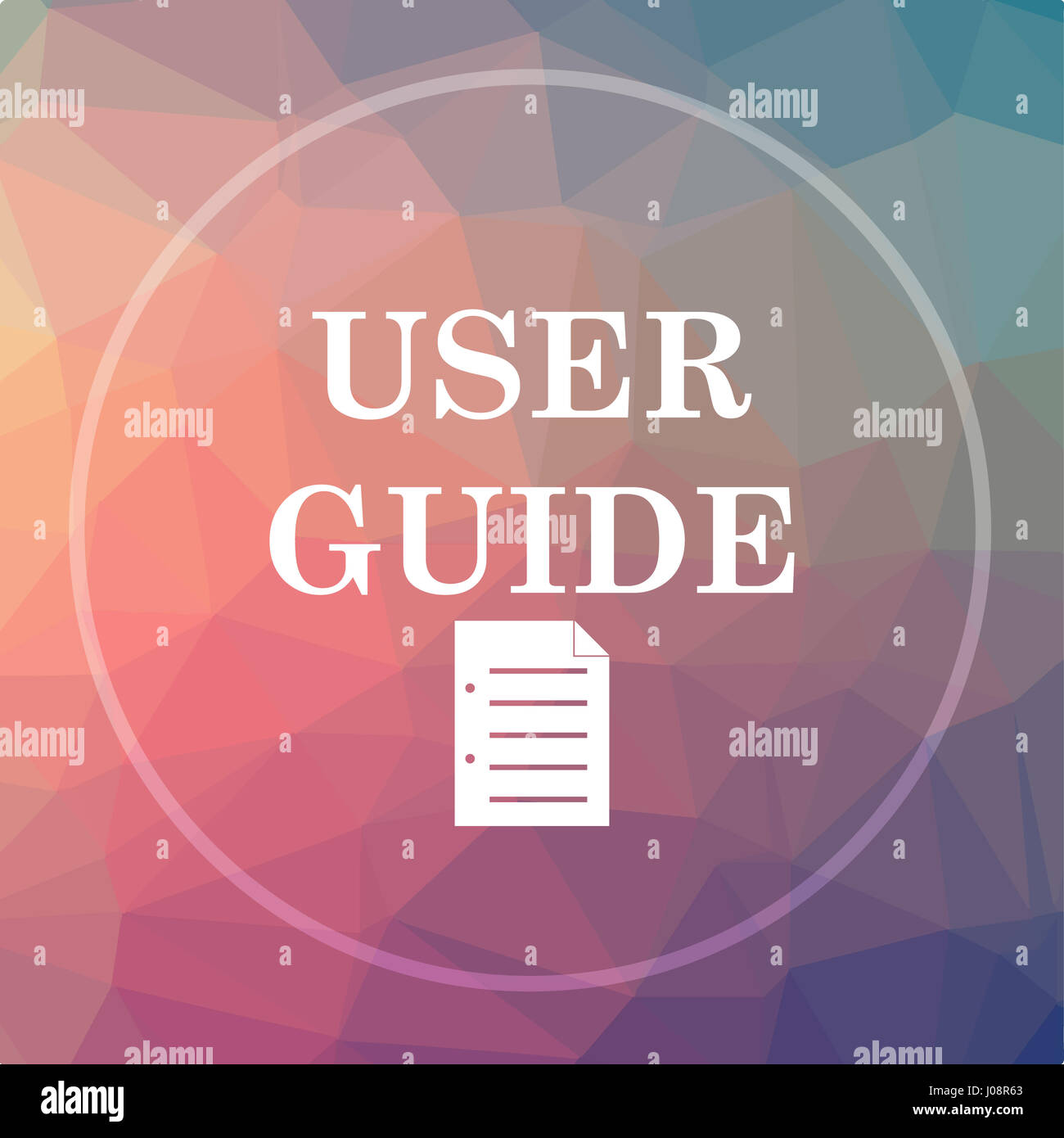User guide icon. User guide website button on low poly background Stock ...