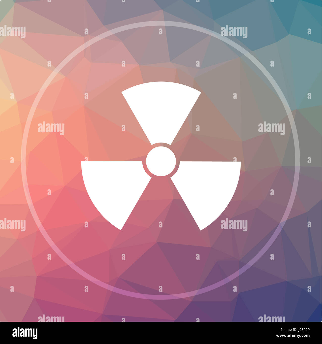 Radiation icon. Radiation website button on low poly background Stock ...