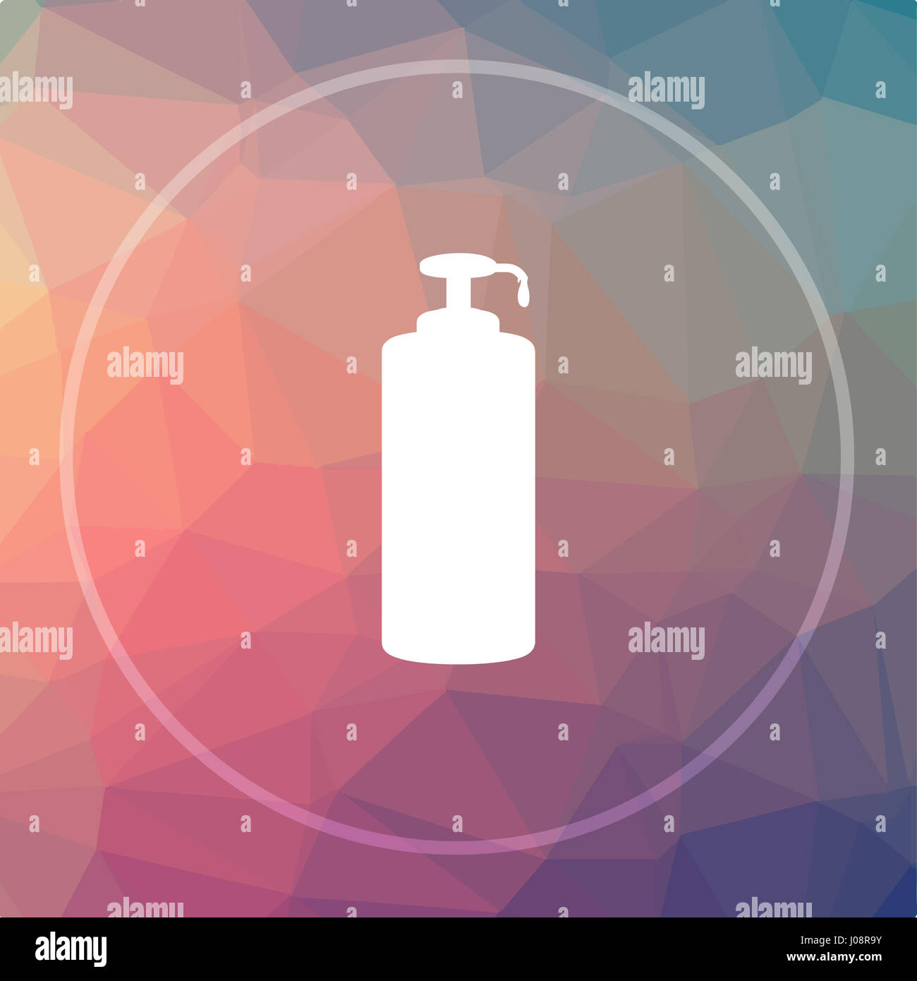 Soap icon. Soap website button on low poly background Stock Photo - Alamy