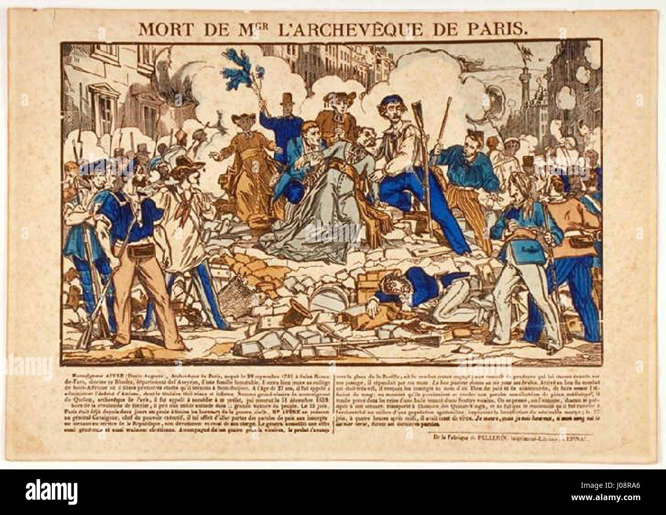 The 'Mort de Mgr l'Archevêque de Paris' depicts the death of the ...
