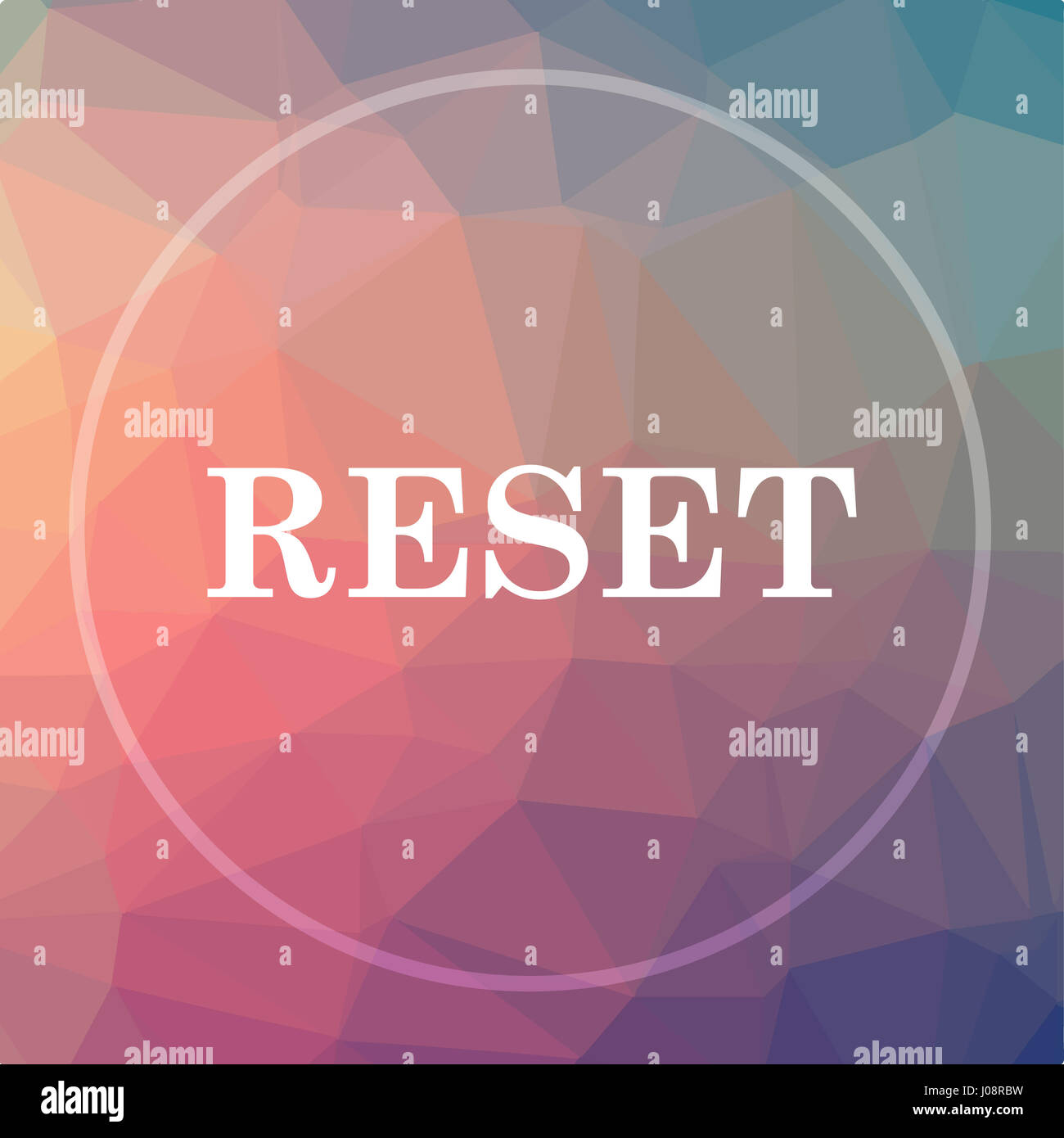 Reset icon. Reset website button on low poly background Stock Photo - Alamy