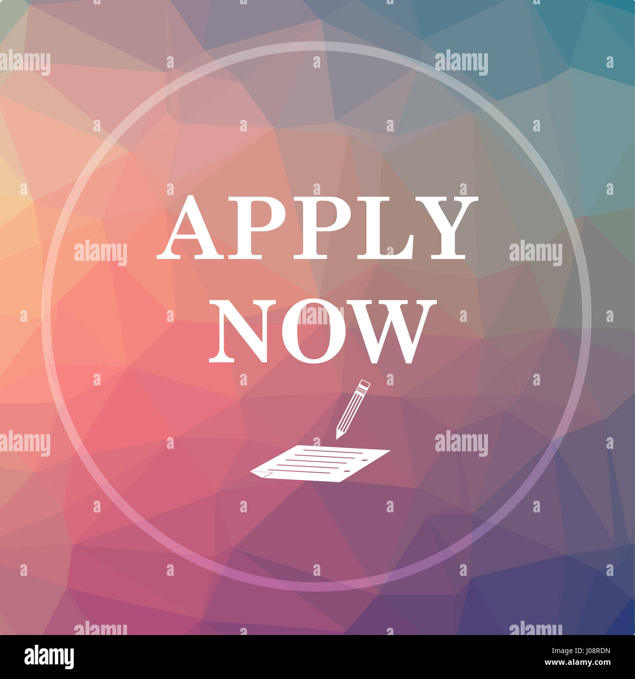 Apply now icon. Apply now website button on low poly background Stock ...