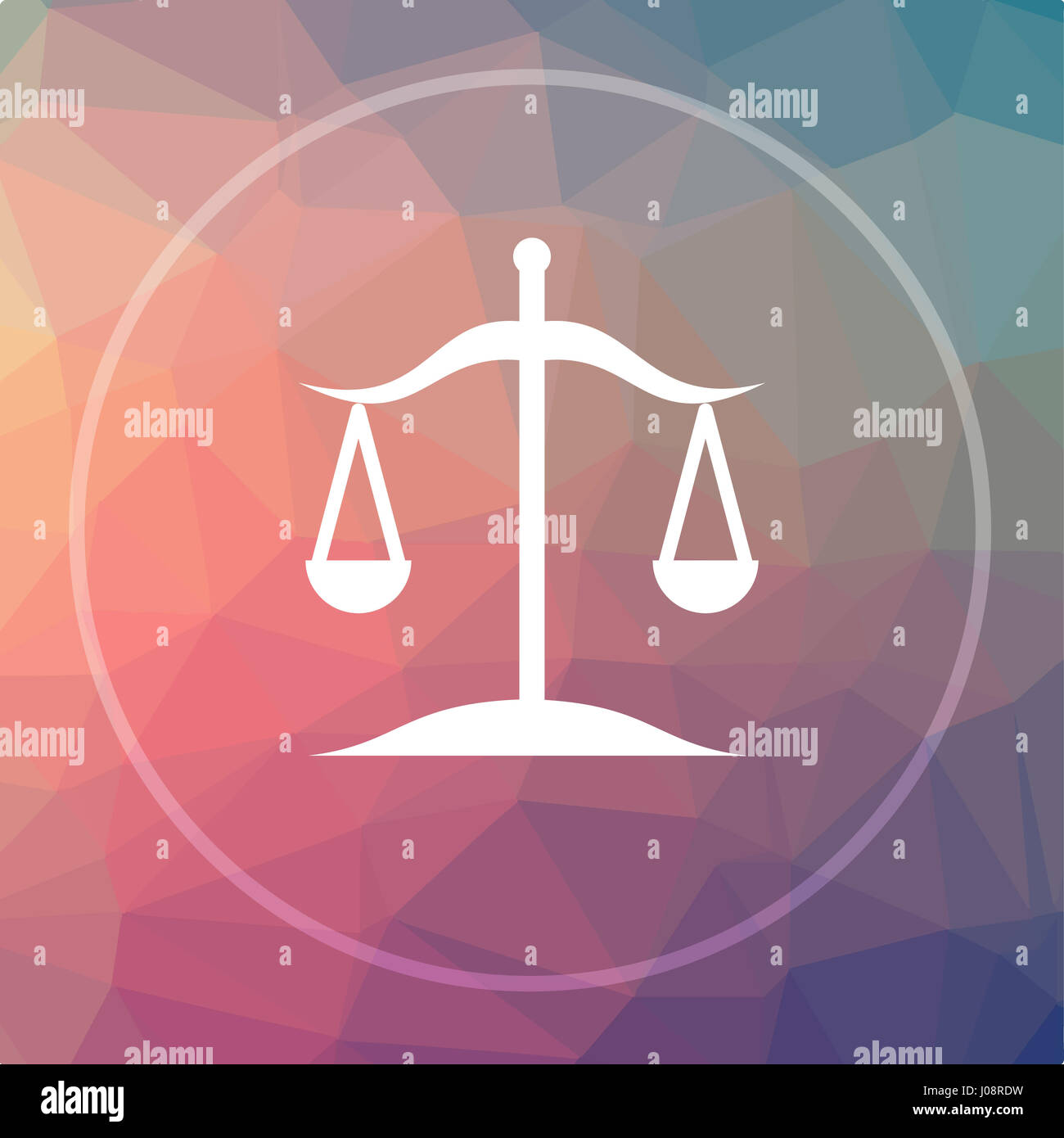 Balance icon. Balance website button on low poly background Stock Photo ...