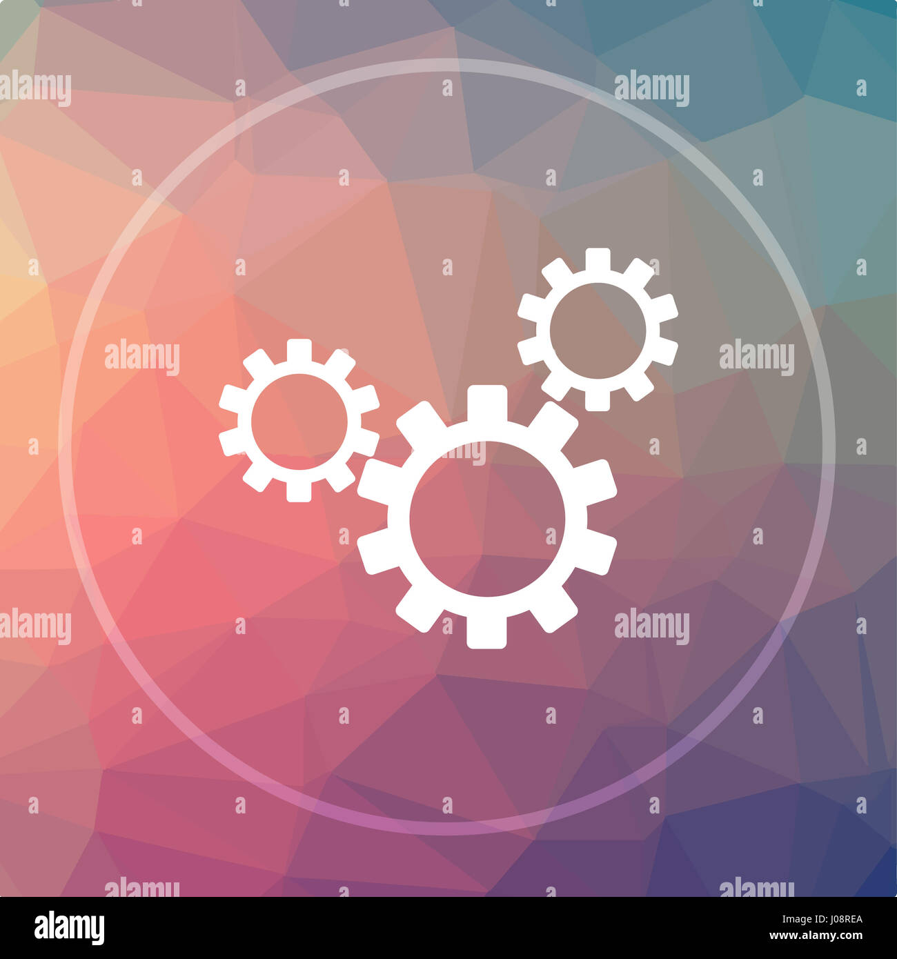 Settings icon. Settings website button on low poly background Stock ...