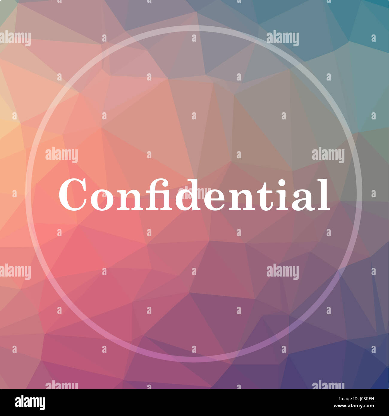Confidential icon. Confidential website button on low poly background ...