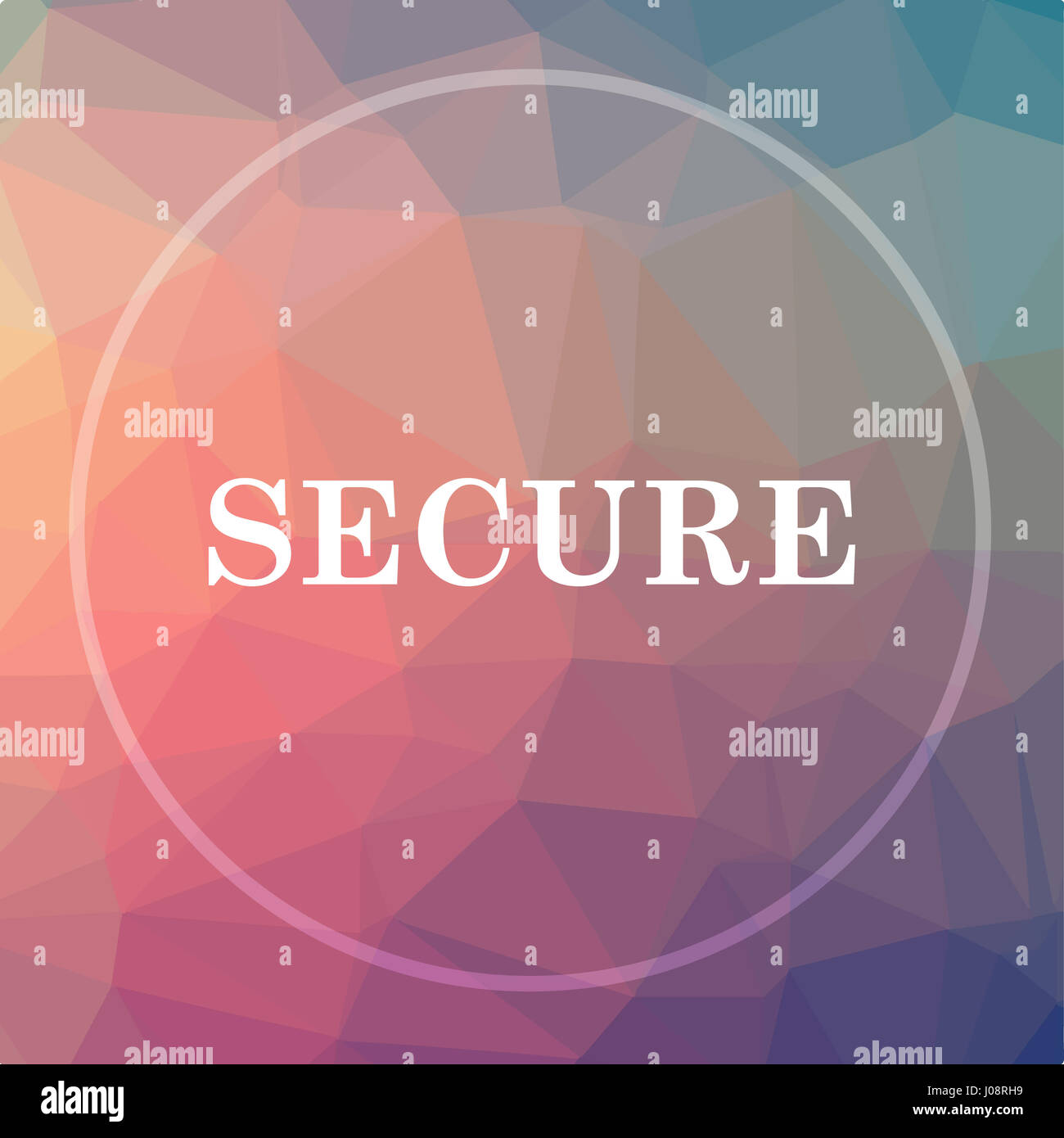 Secure icon. Secure website button on low poly background Stock Photo ...