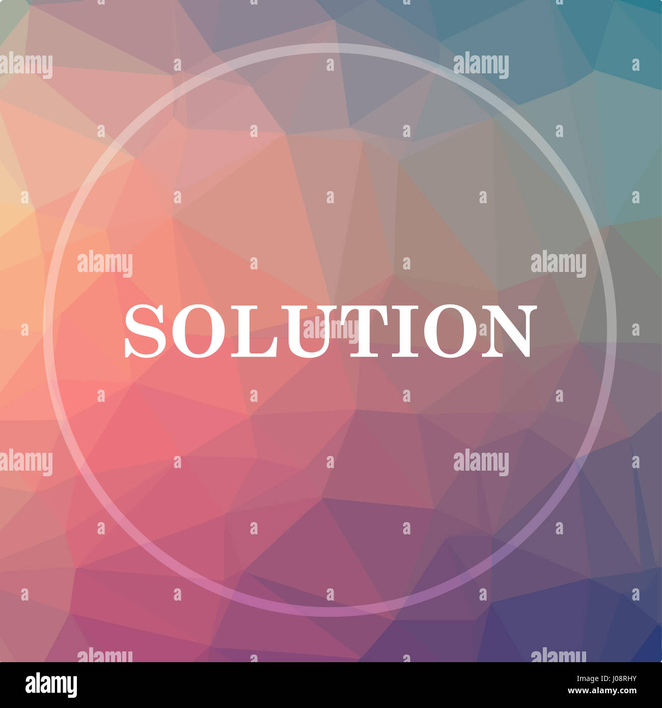 Solution icon. Solution website button on low poly background Stock ...