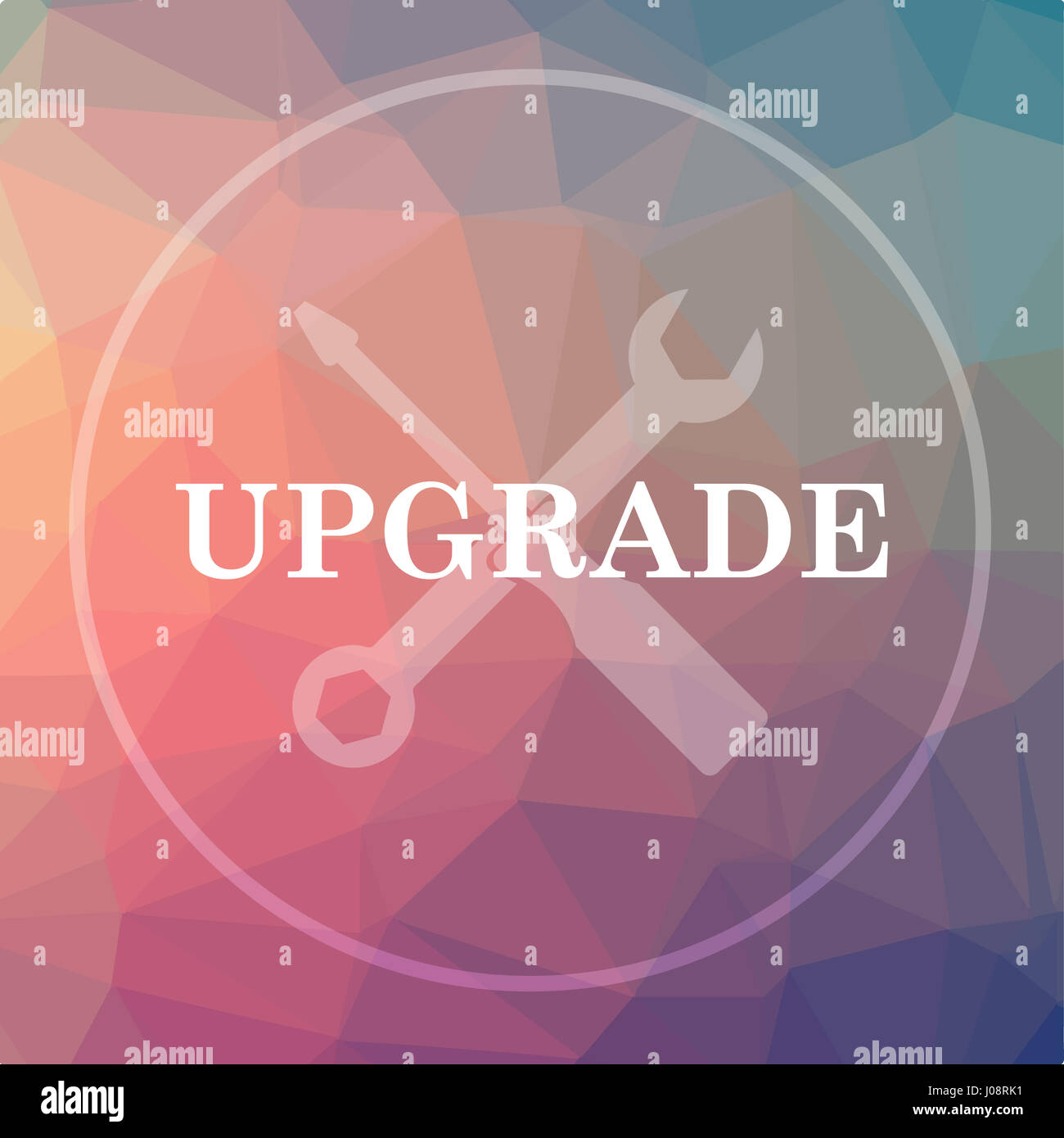 Upgrade icon. Upgrade website button on low poly background Stock Photo ...