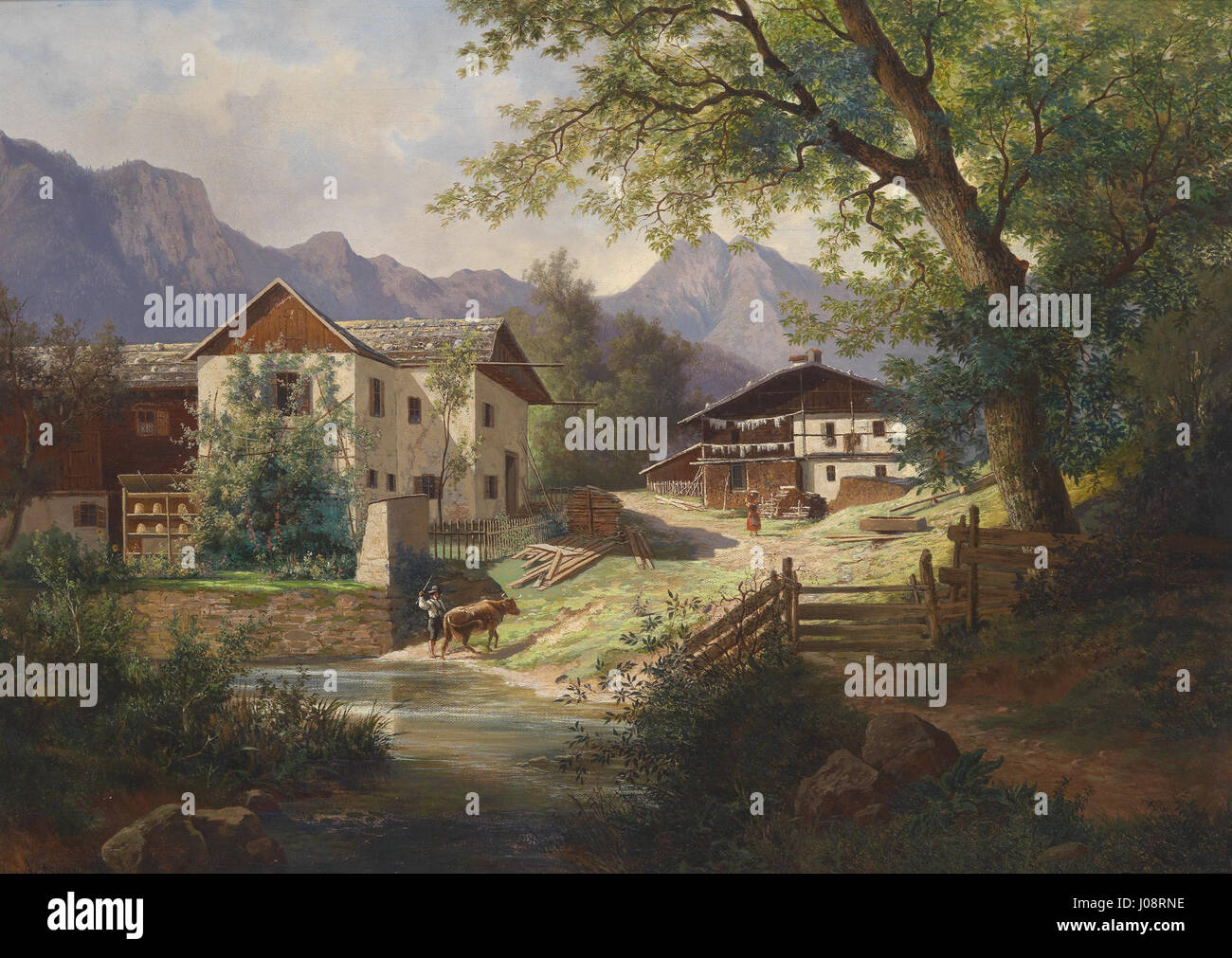 Nessenyi's 1869 painting 'Ländliche Idylle' (Rural Idyll) captures the ...
