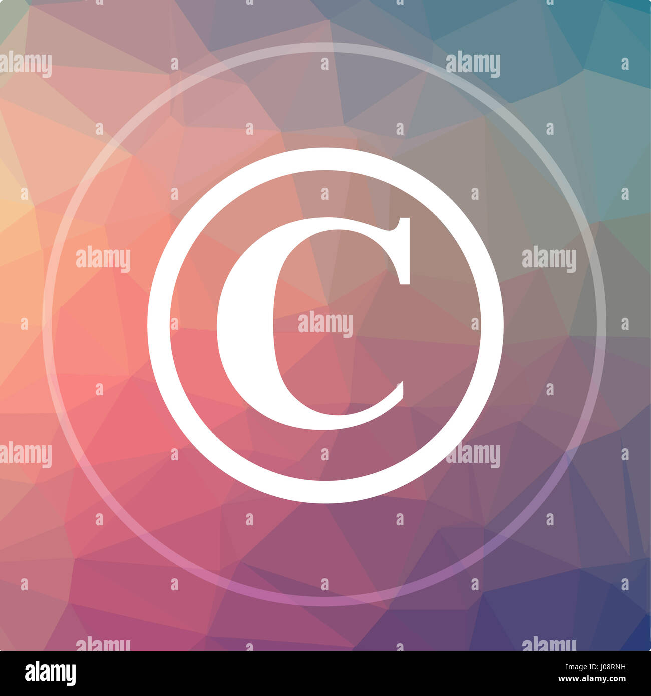 Copyright icon. Copyright website button on low poly background Stock ...