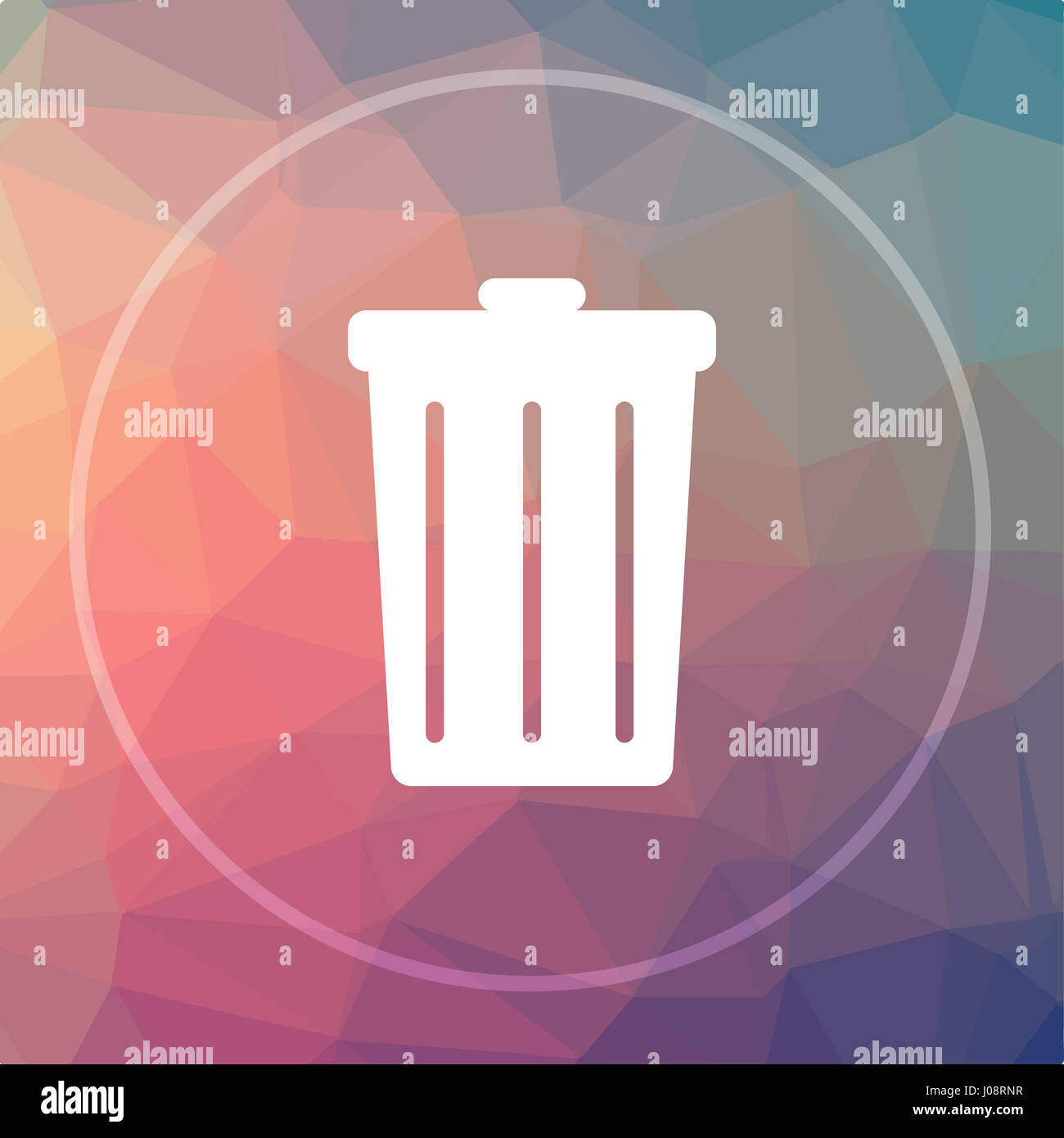 Bin icon. Bin website button on low poly background Stock Photo - Alamy