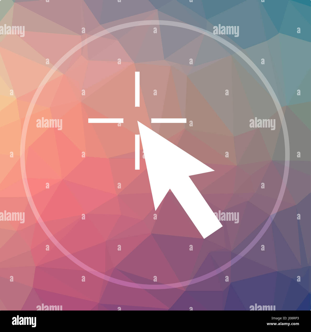 Click here icon. Click here website button on low poly background Stock ...