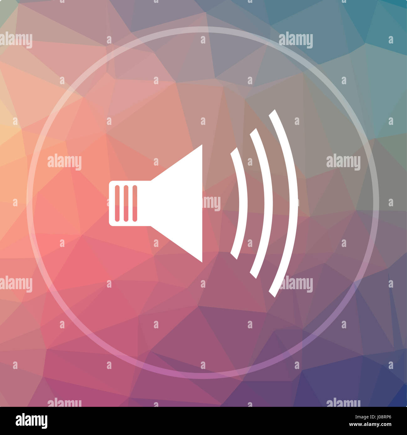 Speaker icon. Speaker website button on low poly background Stock Photo ...