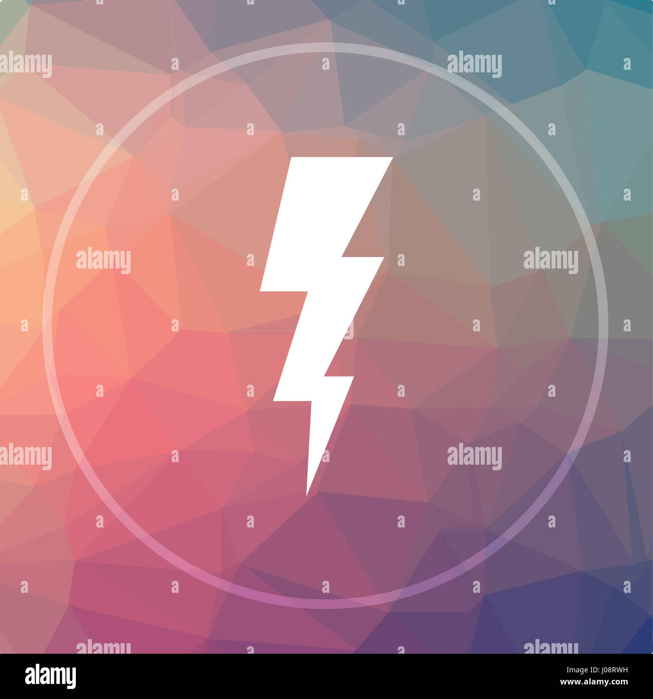Lightning icon. Lightning website button on low poly background Stock ...