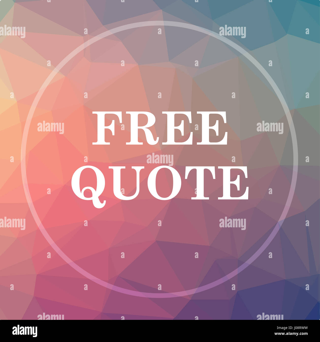 Free quote icon. Free quote website button on low poly background Stock ...