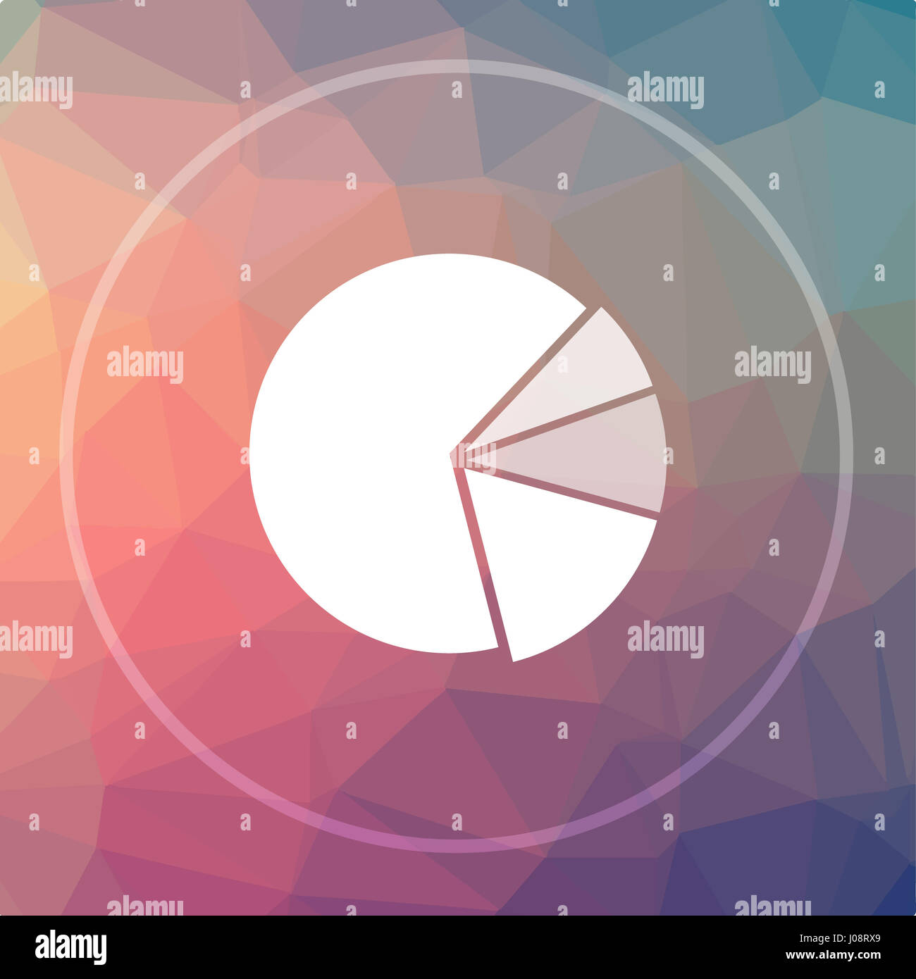 Chart pie icon. Chart pie website button on low poly background Stock ...