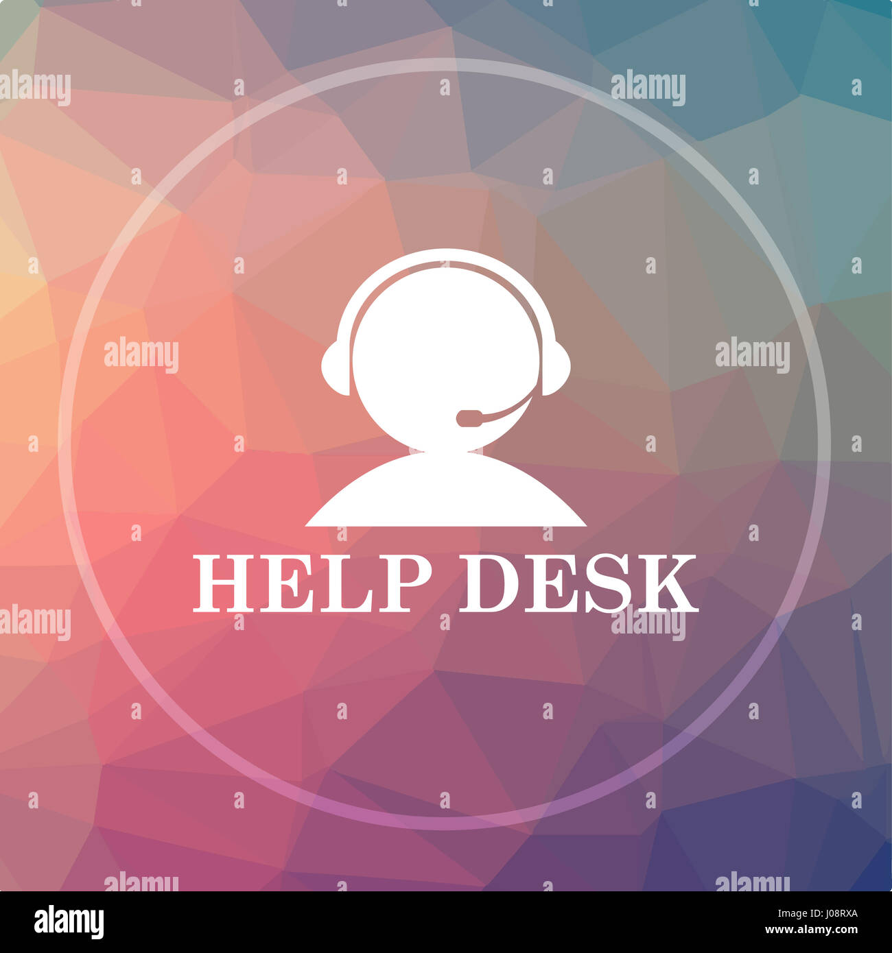 Helpdesk icon. Helpdesk website button on low poly background Stock ...
