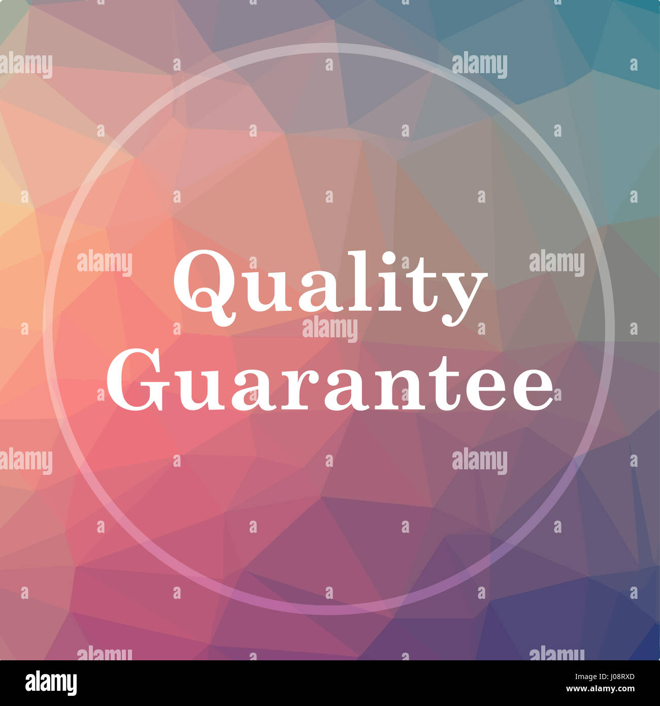 Quality guarantee icon. Quality guarantee website button on low poly ...