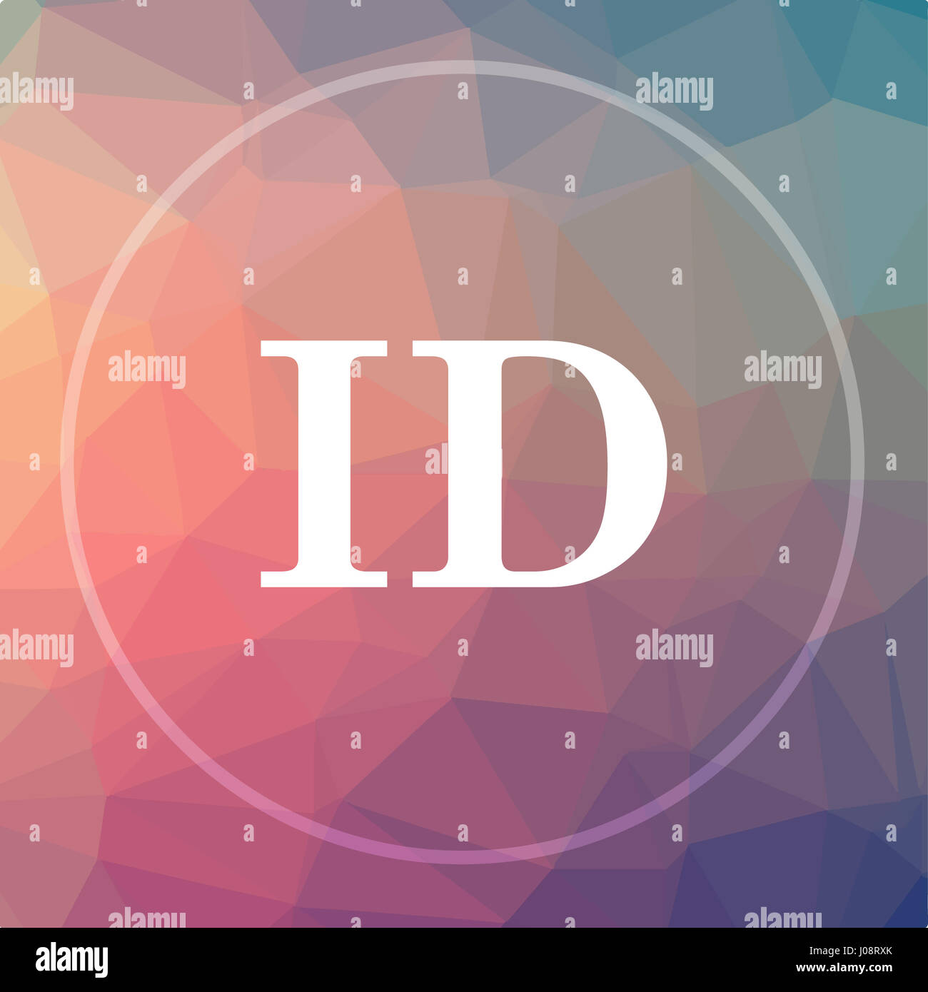 ID icon. ID website button on low poly background Stock Photo - Alamy