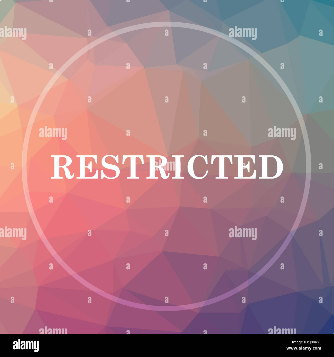 Restricted icon. Restricted website button on low poly background Stock ...