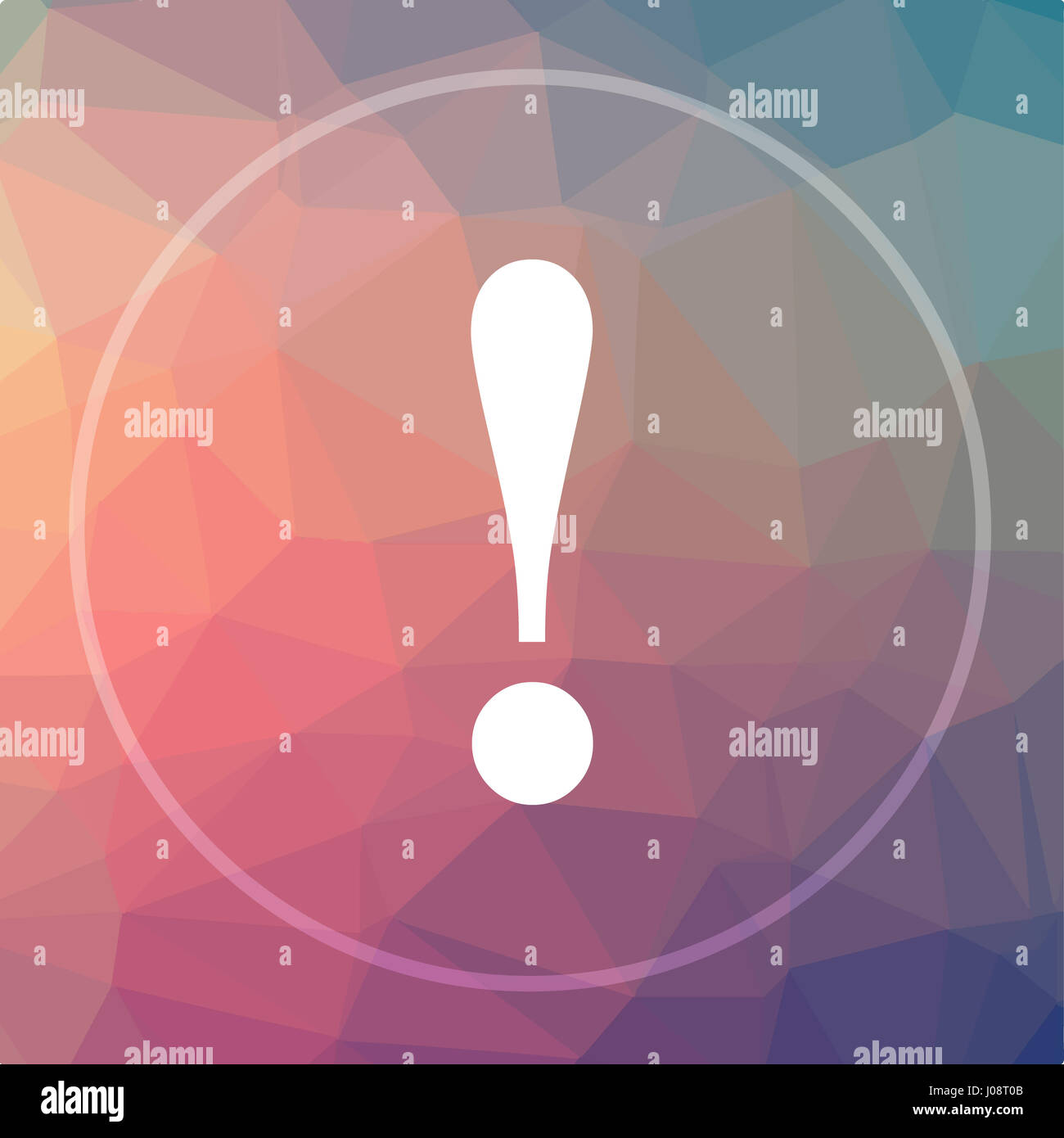 Attention icon. Attention website button on low poly background Stock ...