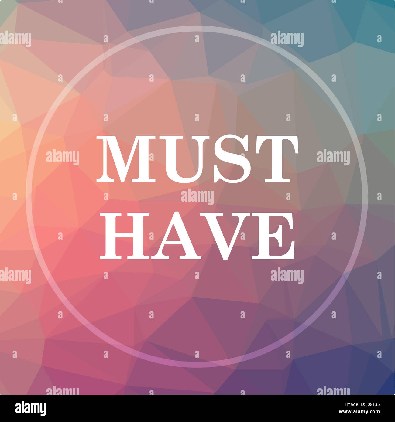Must have icon. Must have website button on low poly background Stock ...