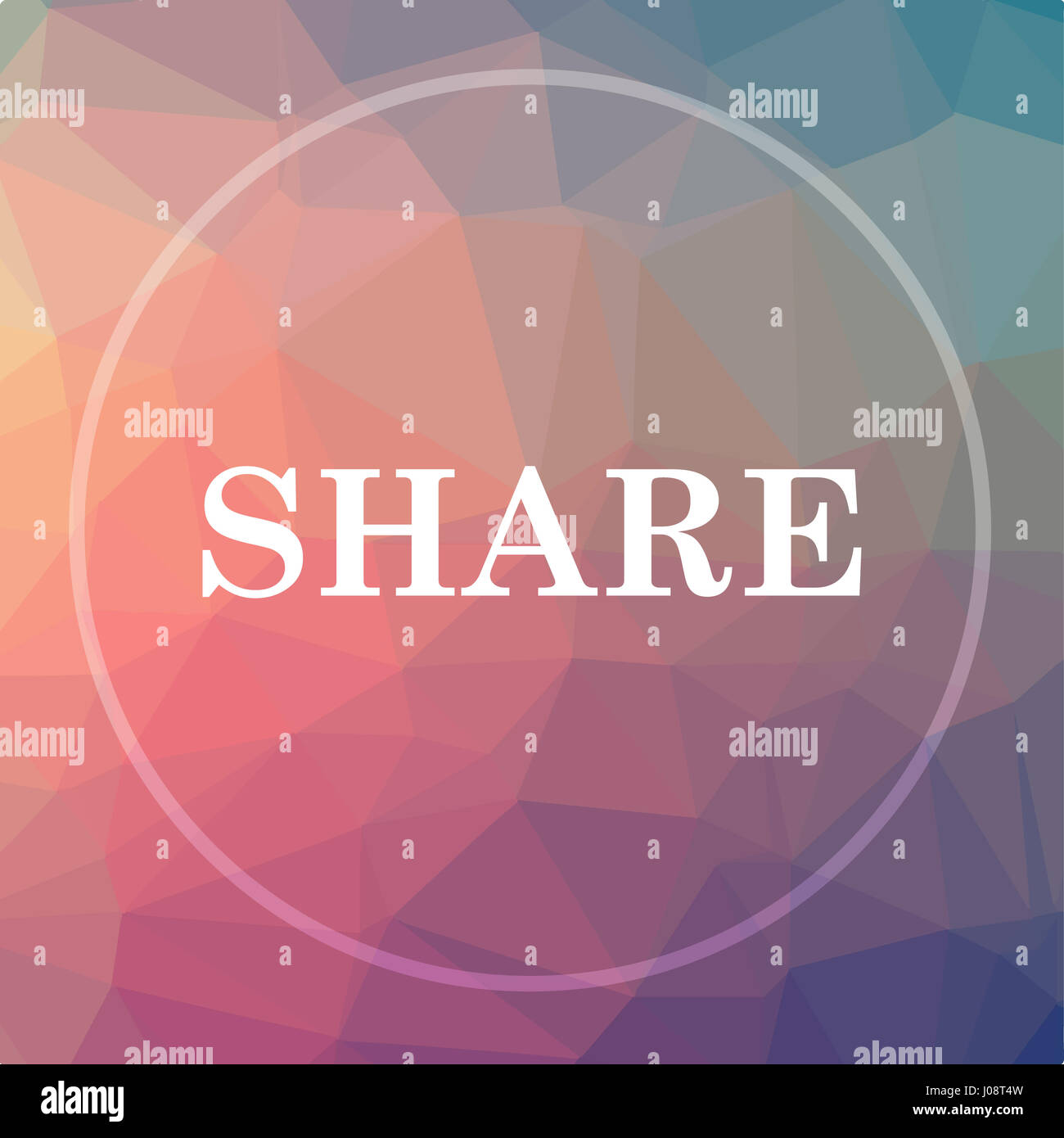 Share icon. Share website button on low poly background Stock Photo - Alamy