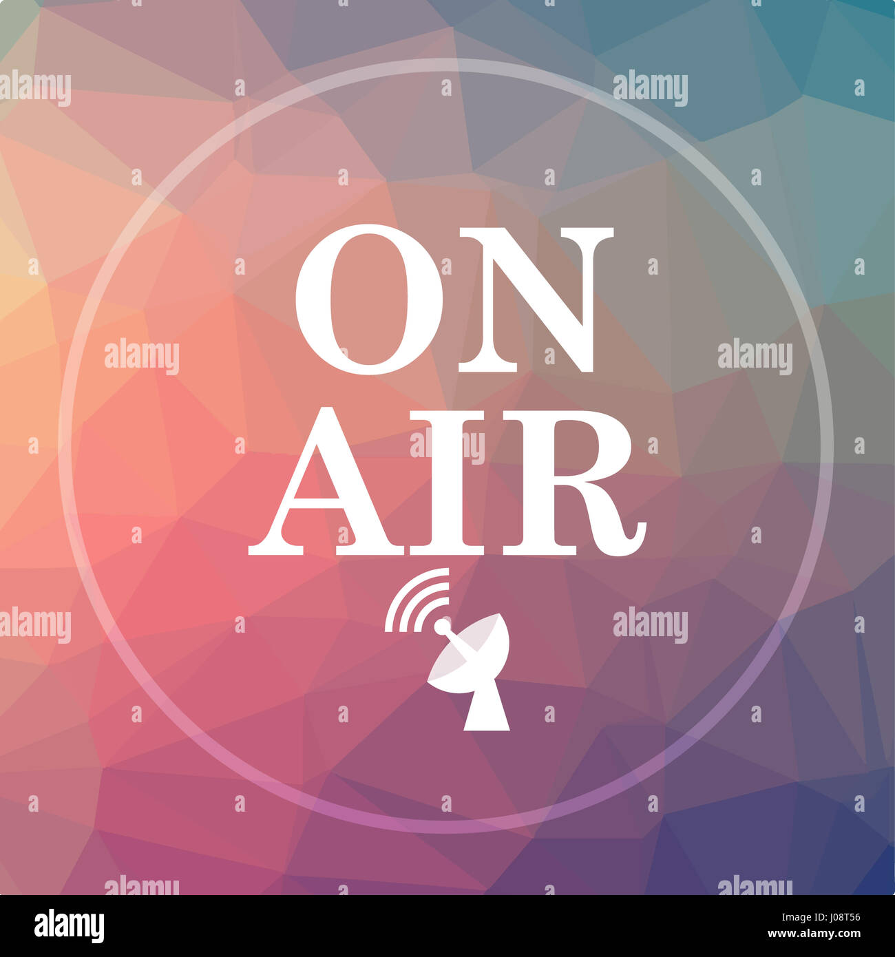 On air icon. On air website button on low poly background Stock Photo ...