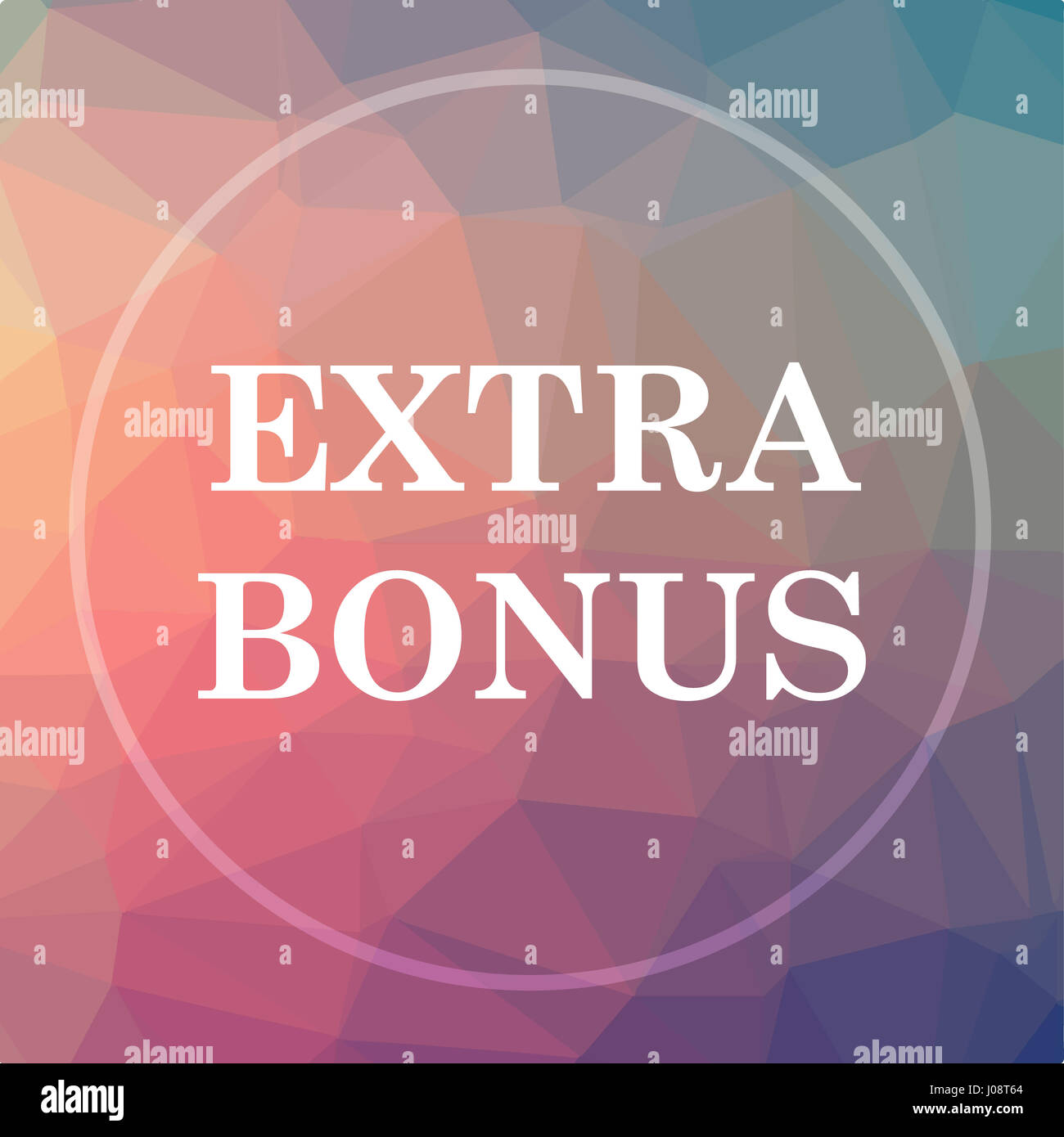 Extra bonus icon. Extra bonus website button on low poly background ...