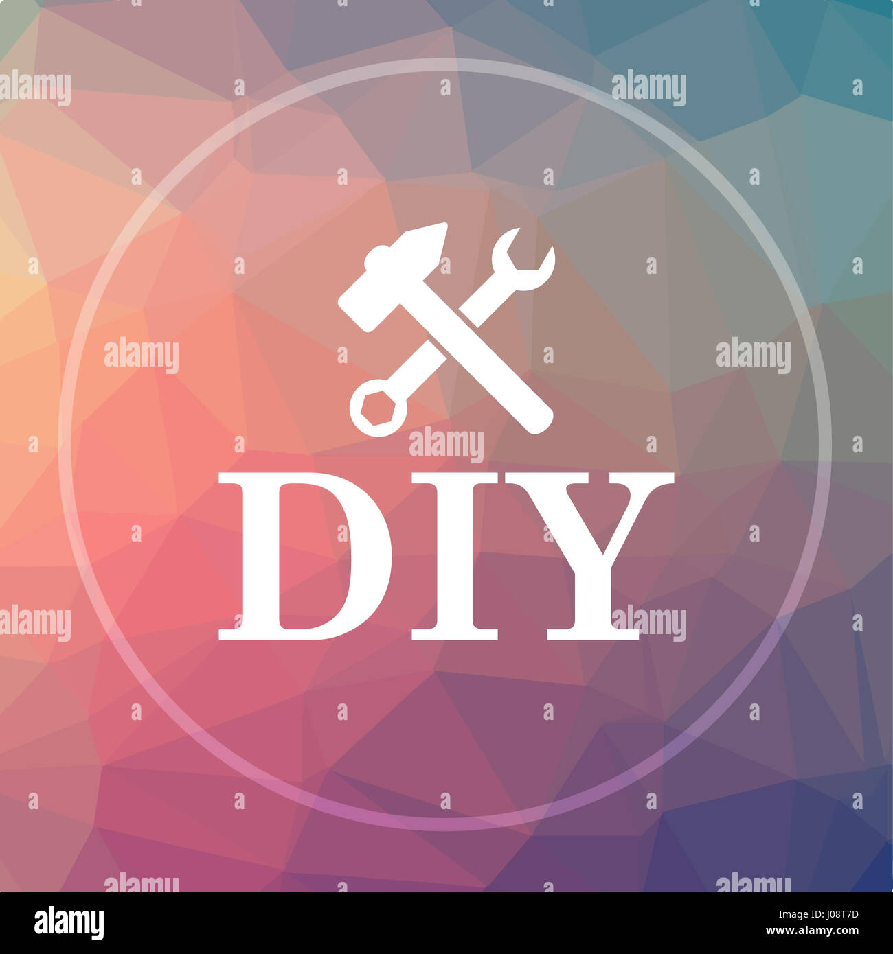 DIY icon. DIY website button on low poly background Stock Photo - Alamy
