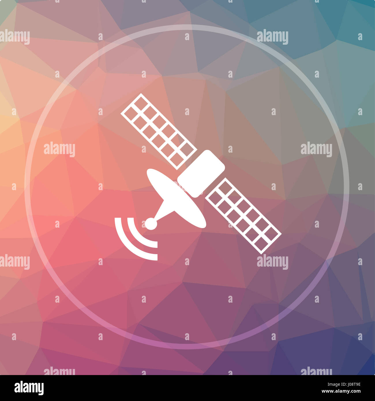 Antenna icon. Antenna website button on low poly background Stock Photo ...