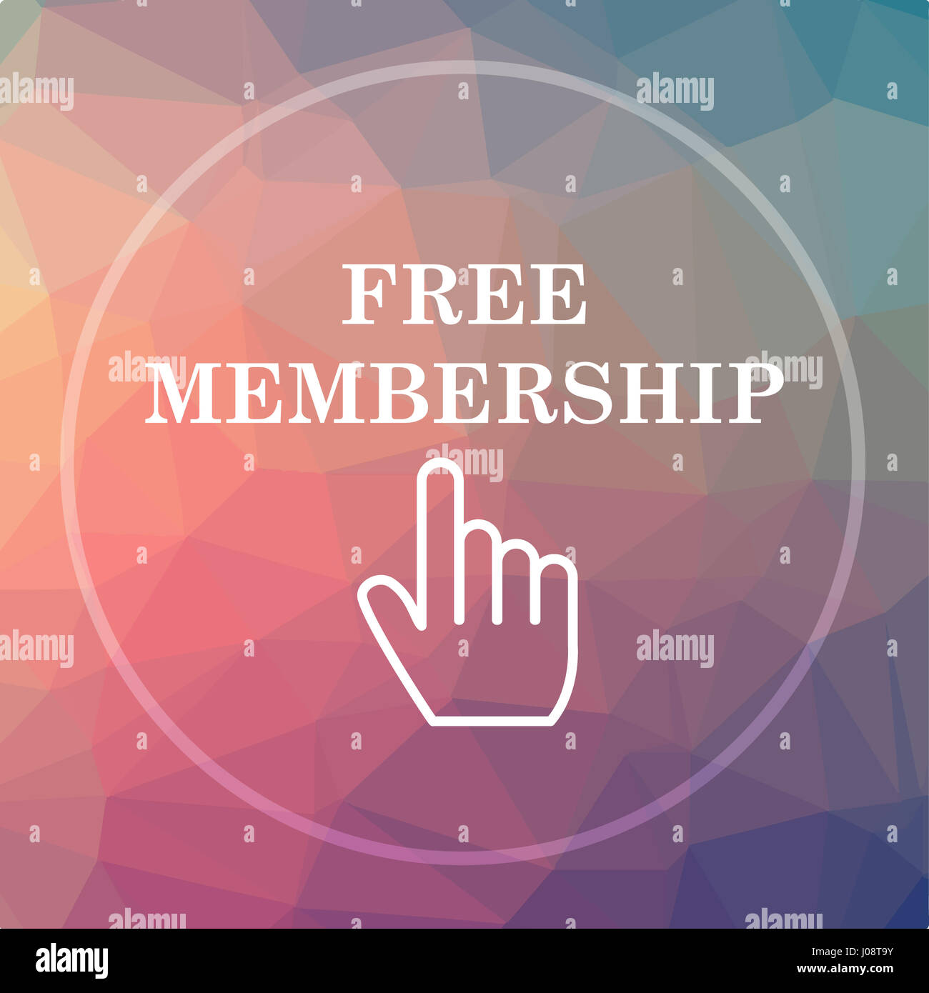 Free membership icon. Free membership website button on low poly ...